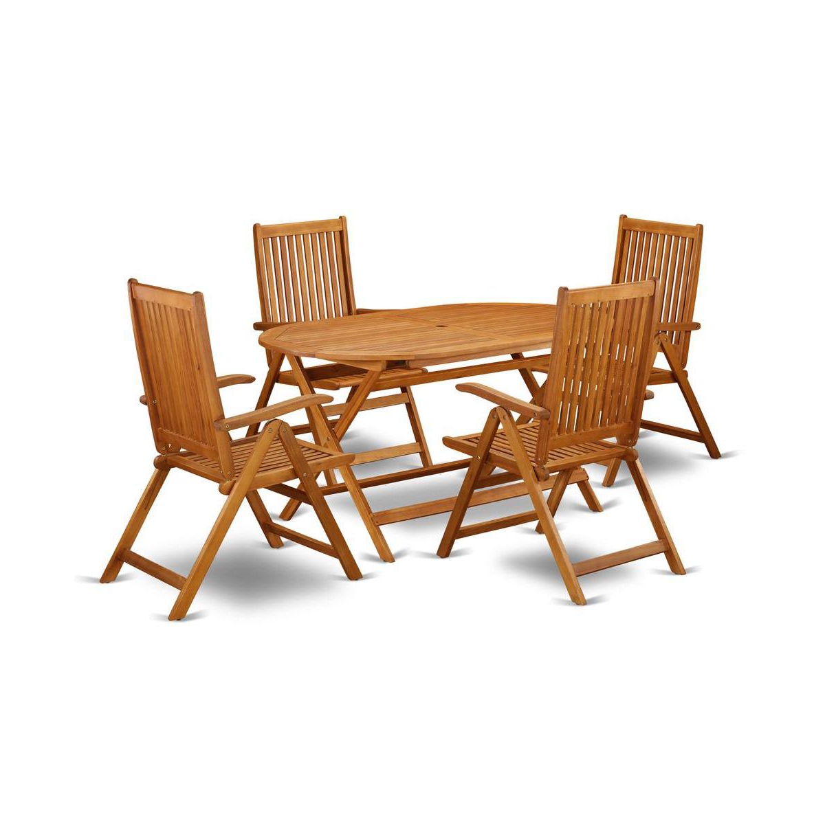 Click here for East West Furniture Wooden Patio Set Natural Oil -... prices