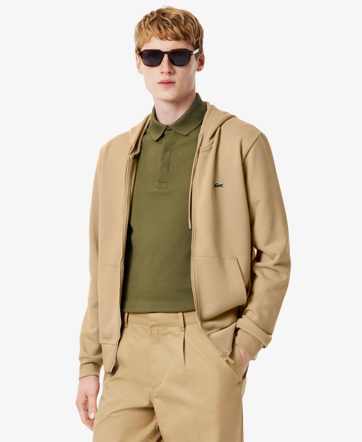 Click here for Lacoste Mens Zip-Up Fleece Hoodie - Vienne prices