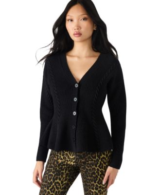 Steve Madden Women's Courtney V-Neck Peplum Sweater - Macy's