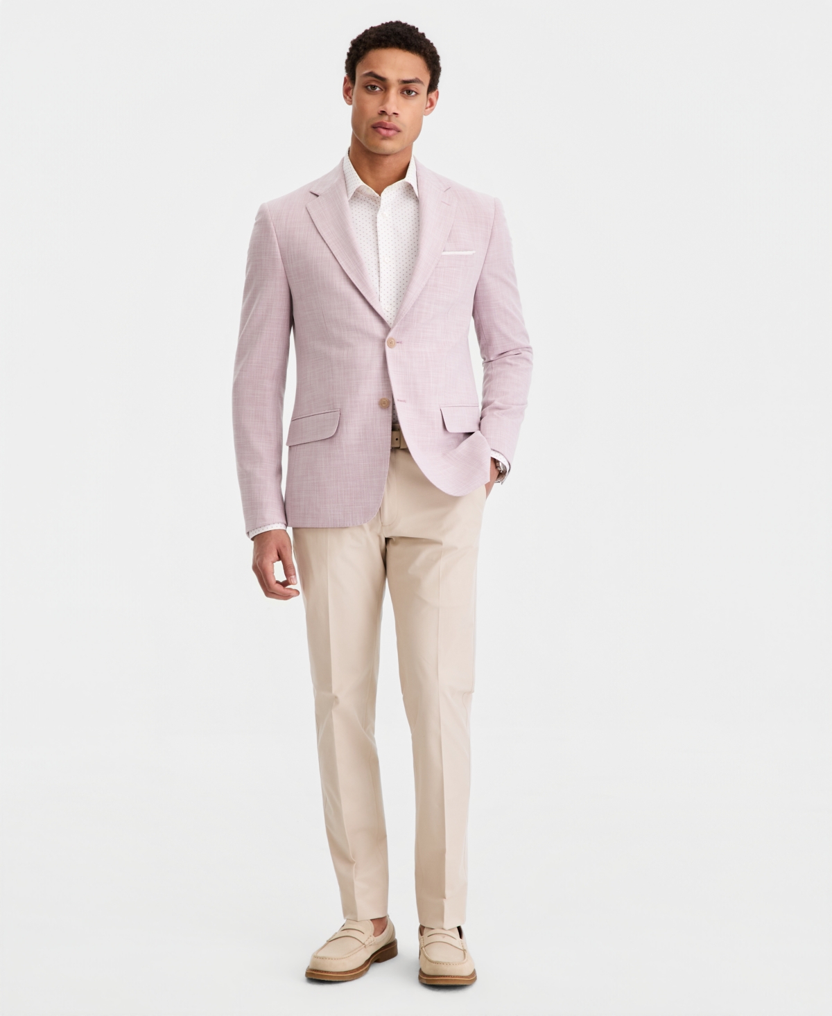 Click here for Calvin Klein Mens Slim-Fit Blazer - Light Pink prices