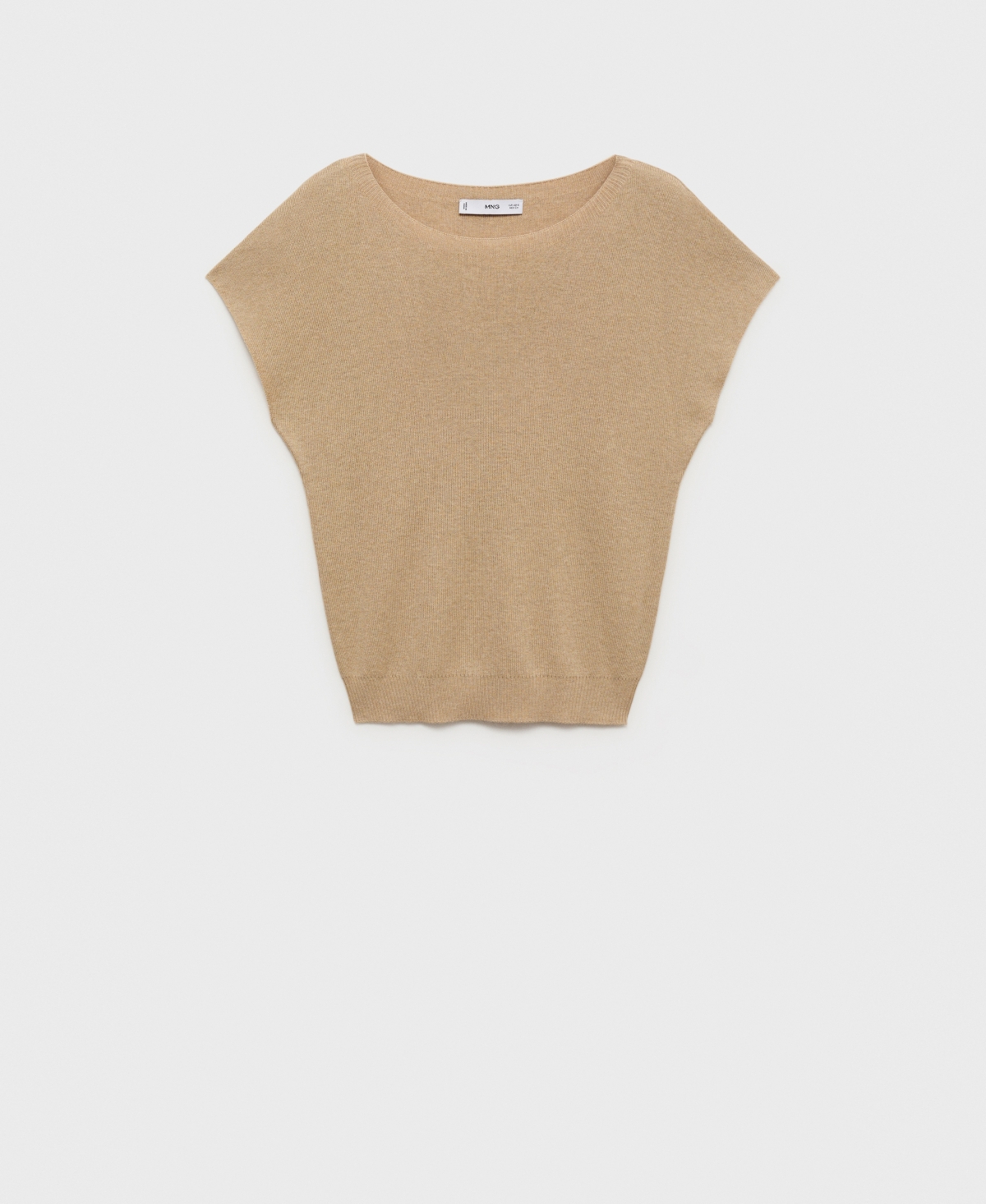 Click here for Mango Womens Short-Sleeved Fine-Knit Sweater - Ecr... prices