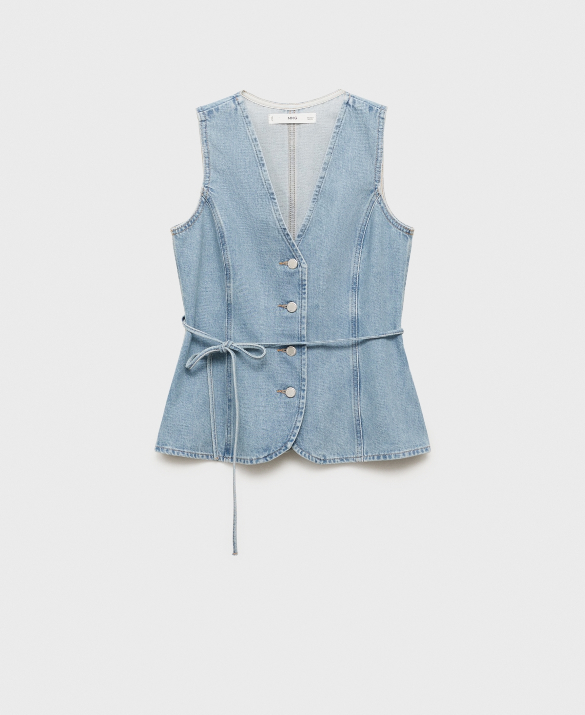Click here for Mango Womens Buttoned Denim Gilet Jacket - Medium... prices