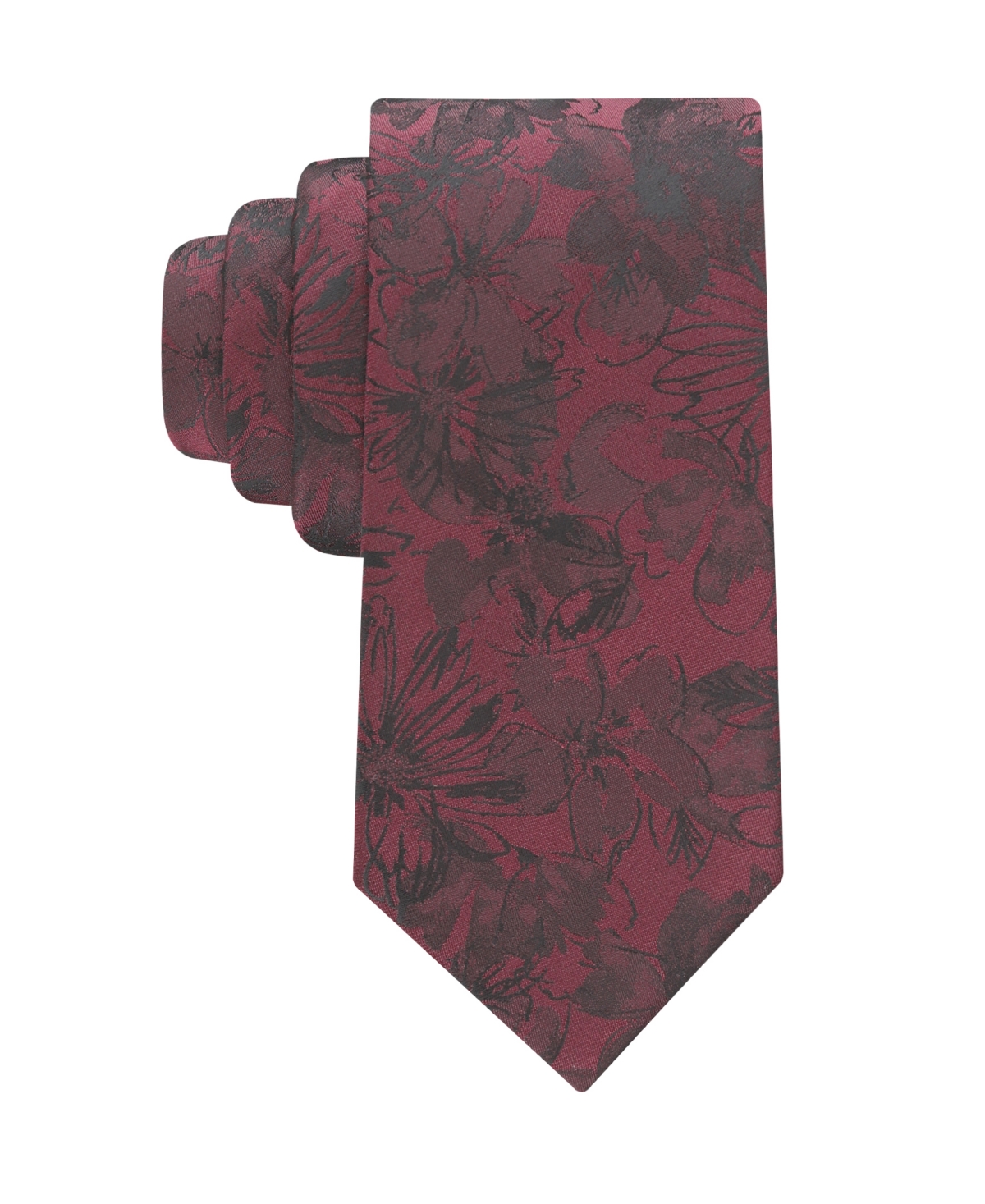 Click here for Calvin Klein Mens Maddison Botanical Tie - Burgund... prices