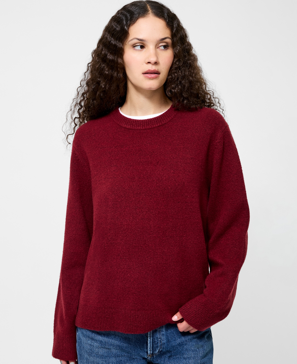 Click here for French Connection Long Sleeve Sweater Top - Cabern... prices