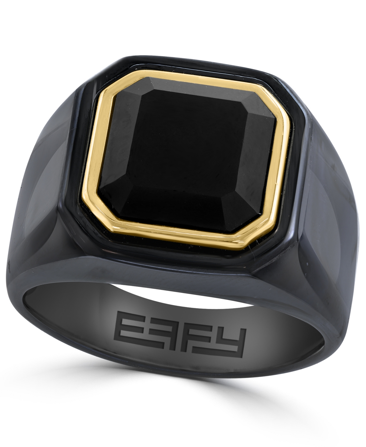 Click here for Effy Collection Mens Onyx Ring in 14K Gold over Si... prices