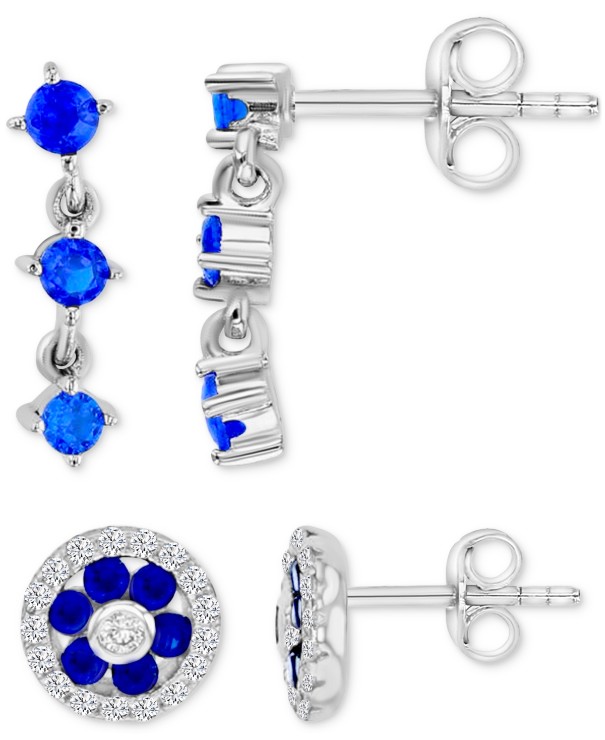 Click here for Macys Cubic Zirconia Earring Set in Sterling Silve... prices