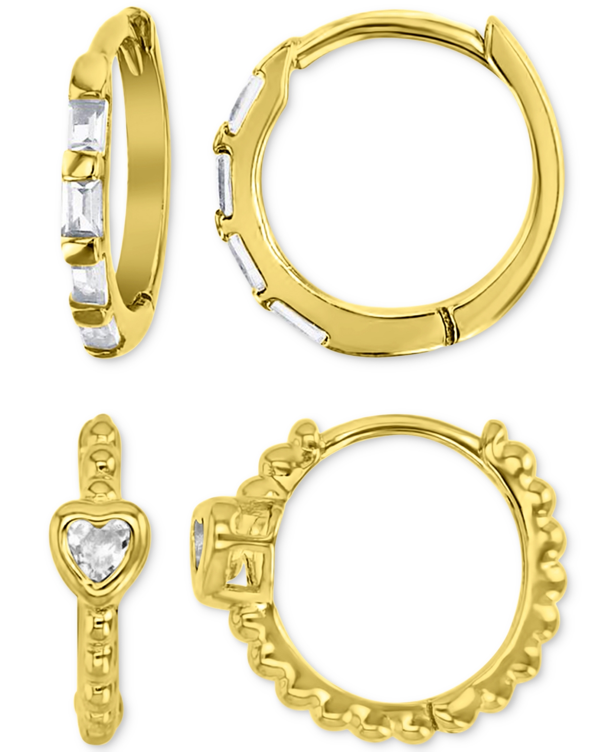 Click here for Macys Brand Cubic Zirconia Earring Set in 14k Yell... prices
