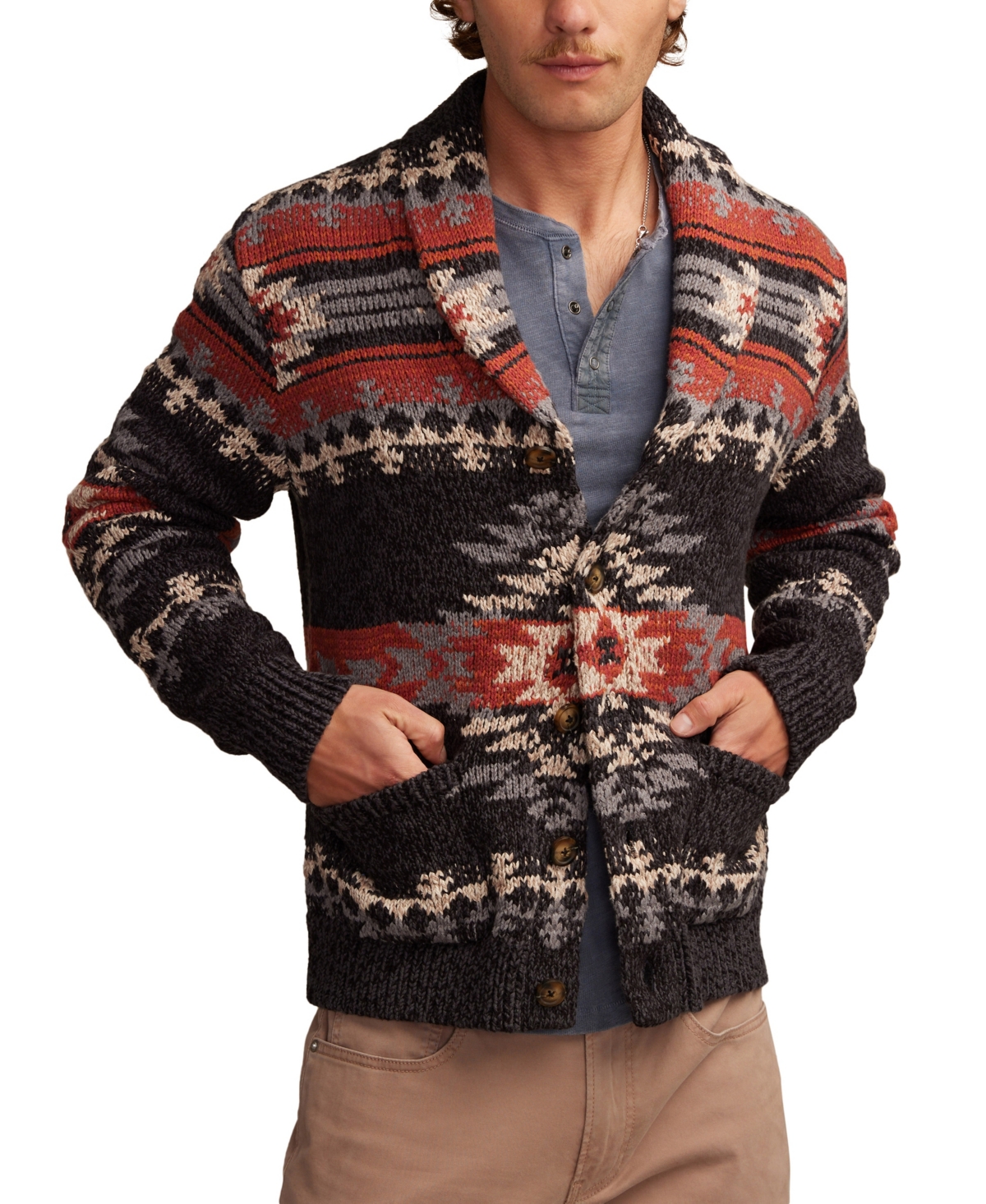 Click here for Lucky Brand Mens Shawl Collar Cardigan Sweater - C... prices