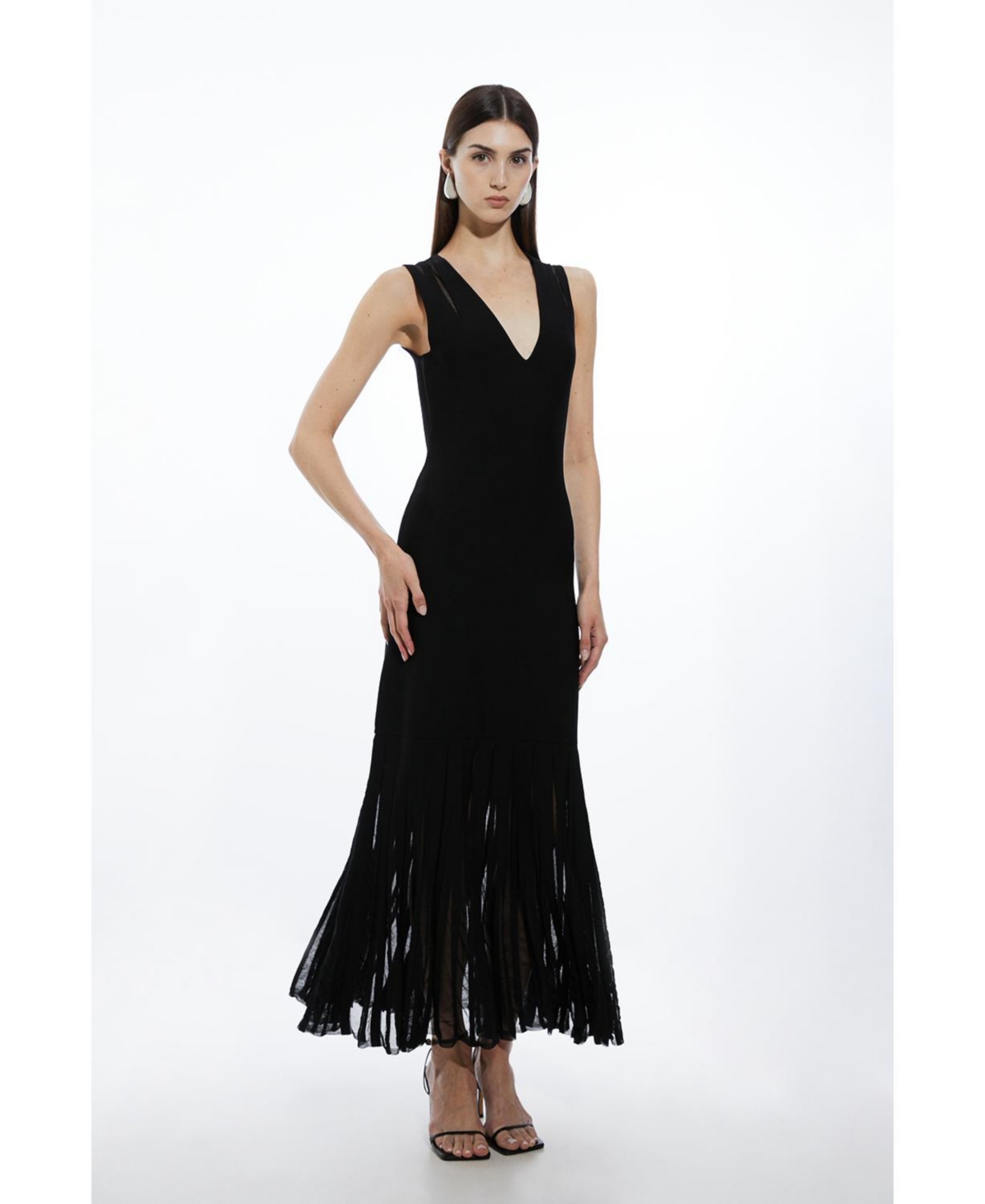 Click here for Karen Millen Womens Sheer Skirt Maxi Knit Dress -... prices