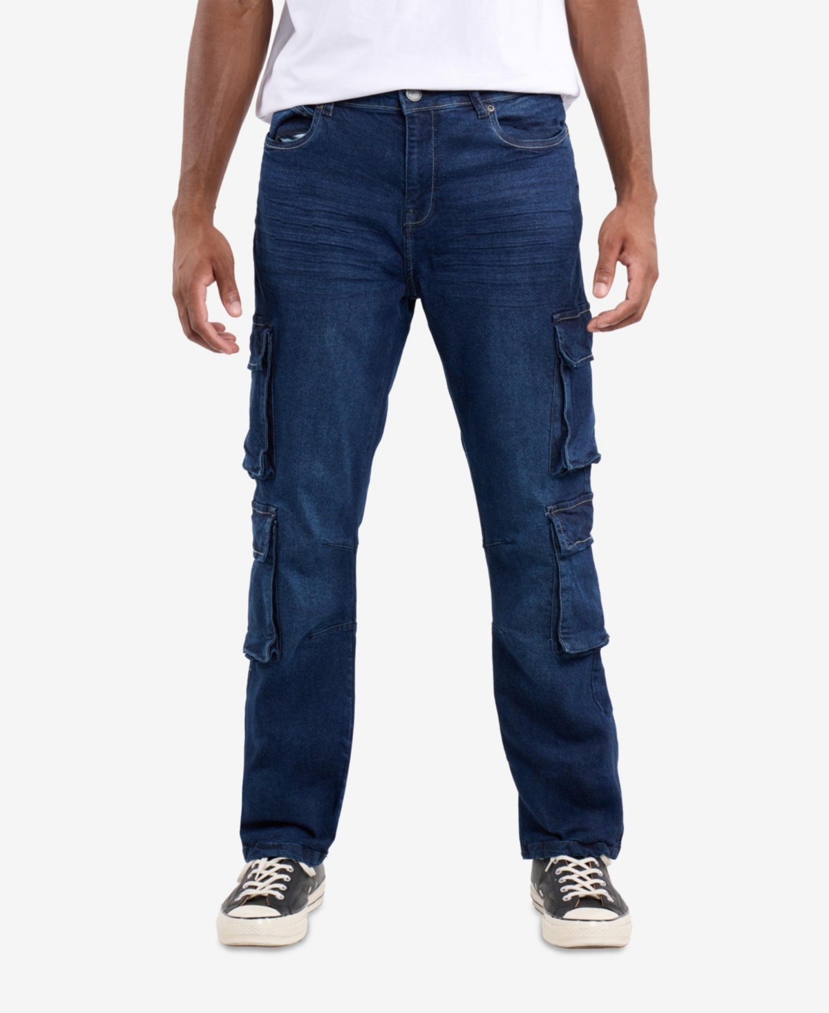 Click here for Xray Mens Straight Fit Cargo Jeans - Dark blue prices