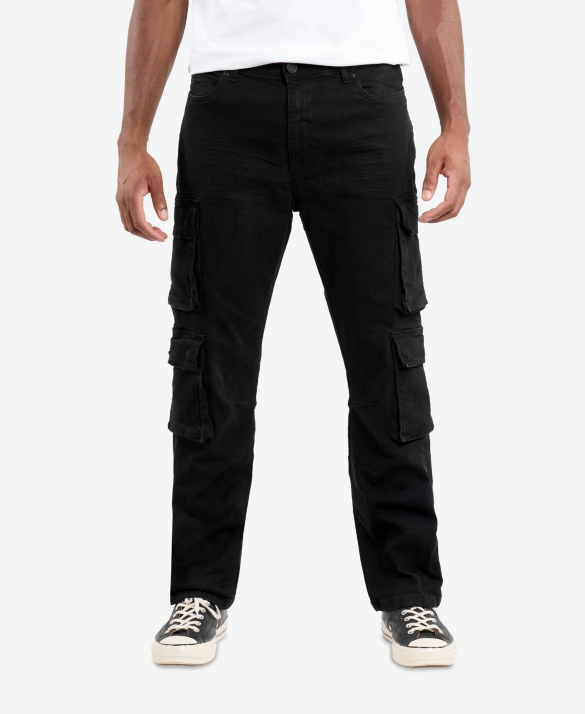 Click here for Xray Mens Straight Fit Cargo Jeans - Jet black prices