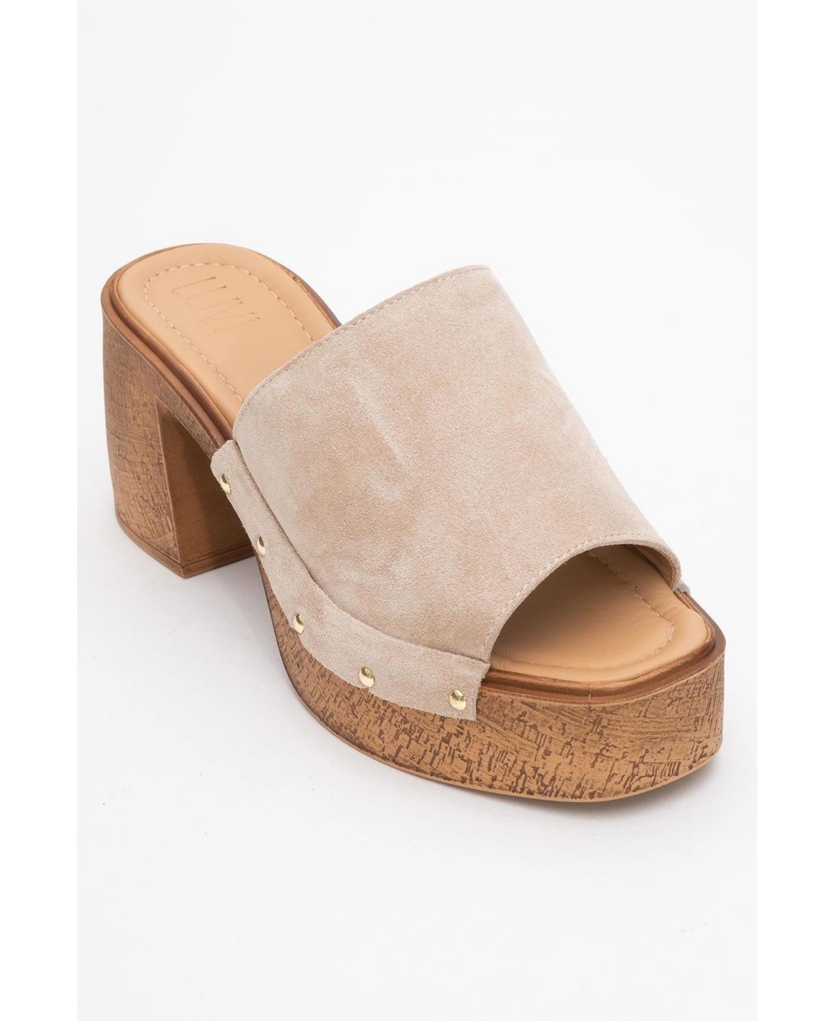 Click here for Pull Leather Platform Mules (Women) - Beige suede... prices