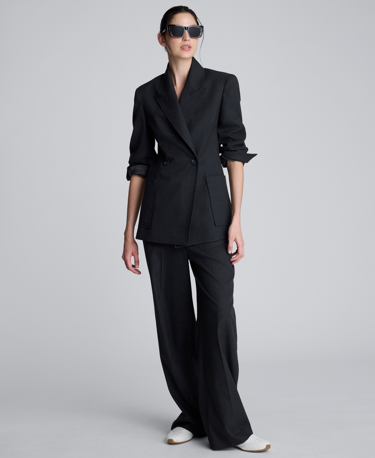 Click here for Kenneth Cole Womens Flannel Double-Breasted Blazer... prices