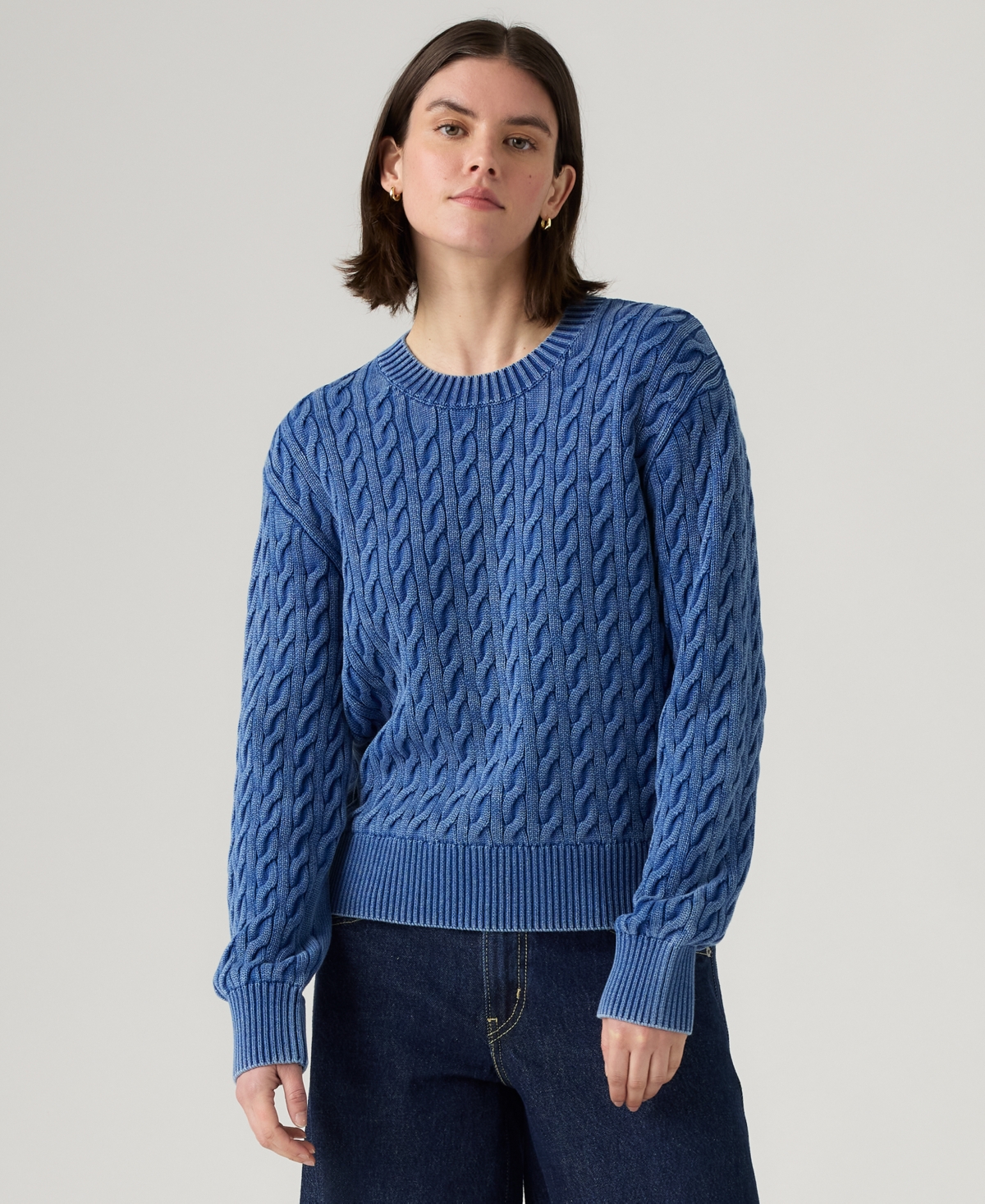Click here for Levis Womens Boyfriend Cable Crewneck Sweater - In... prices