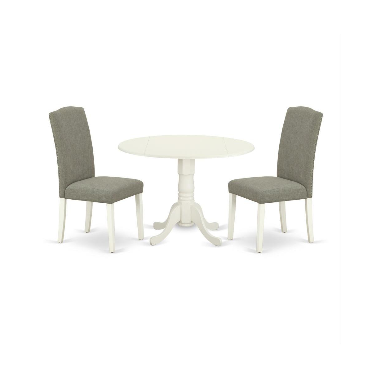 Click here for East West Furniture Dining Room Set Linen White -... prices