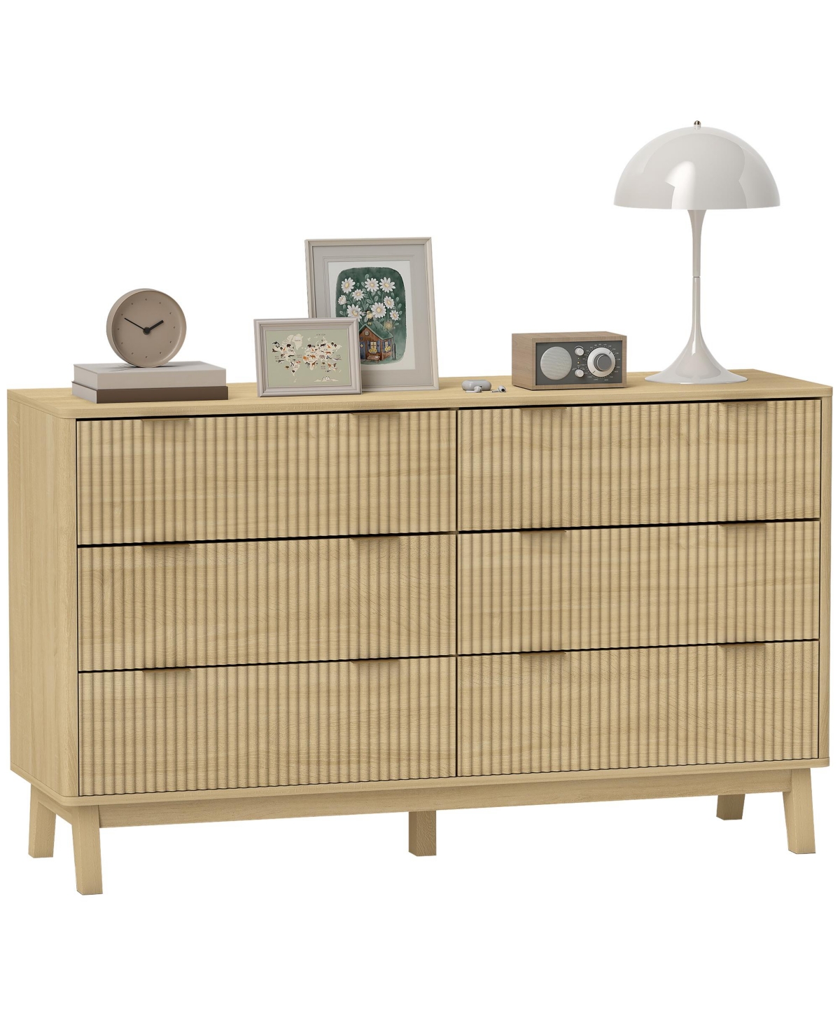 Click here for Homcom 6 Drawer Dresser for Bedroom  Fluted Chest... prices