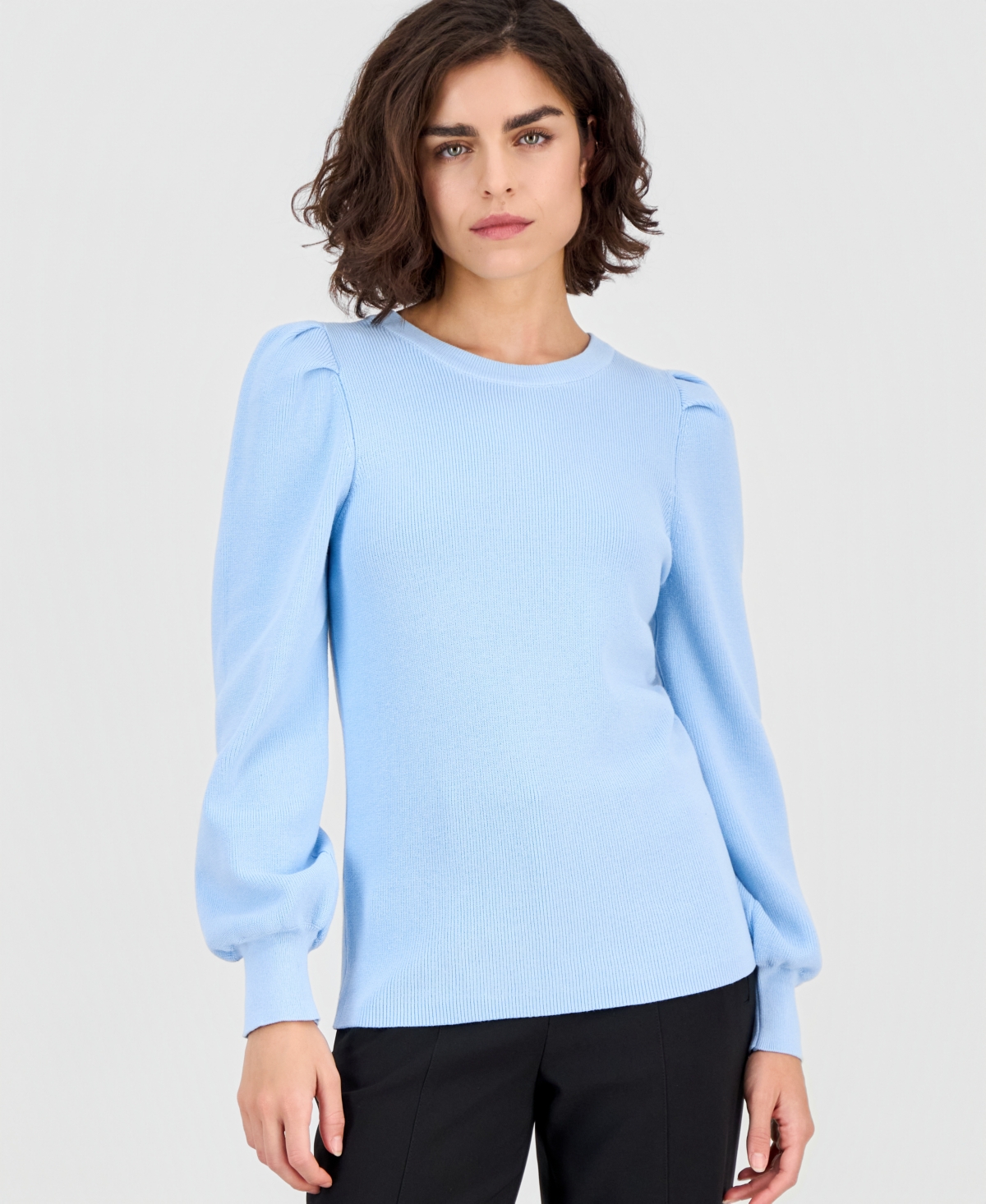 Click here for Ak Anne Klein Womens High-Crewneck Long-Puff-Sleev... prices