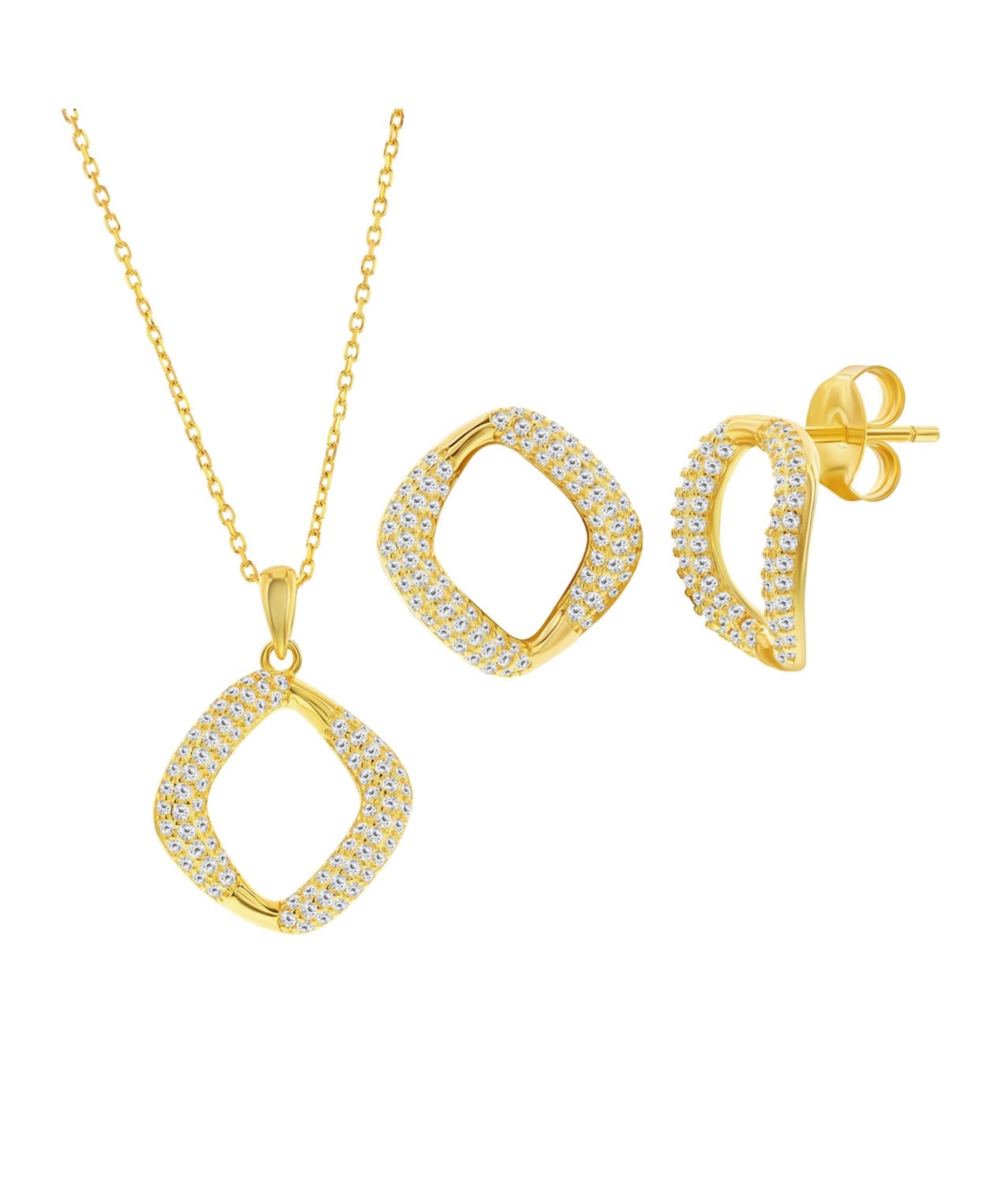 Click here for Simona Sterling Silver  Pave Cz Square Necklace &... prices