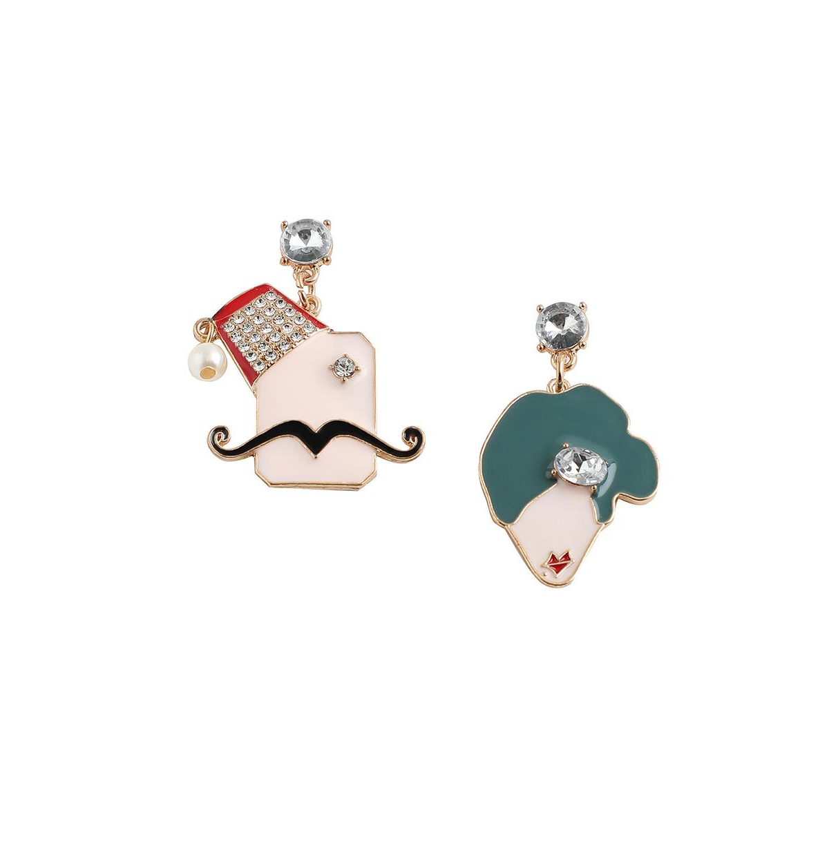 Click here for Sohi Womens Green Faces Drop Earrings - Green prices