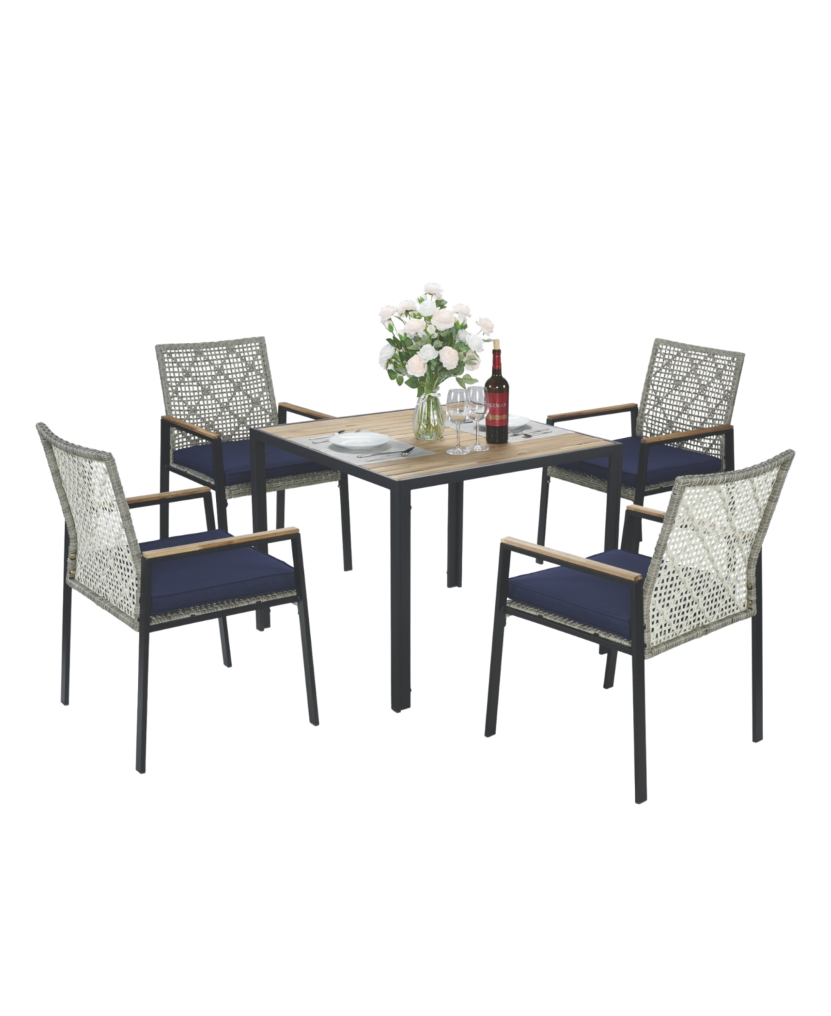 Click here for Streamdale Furniture All Weather 5-Piece Patio Din... prices