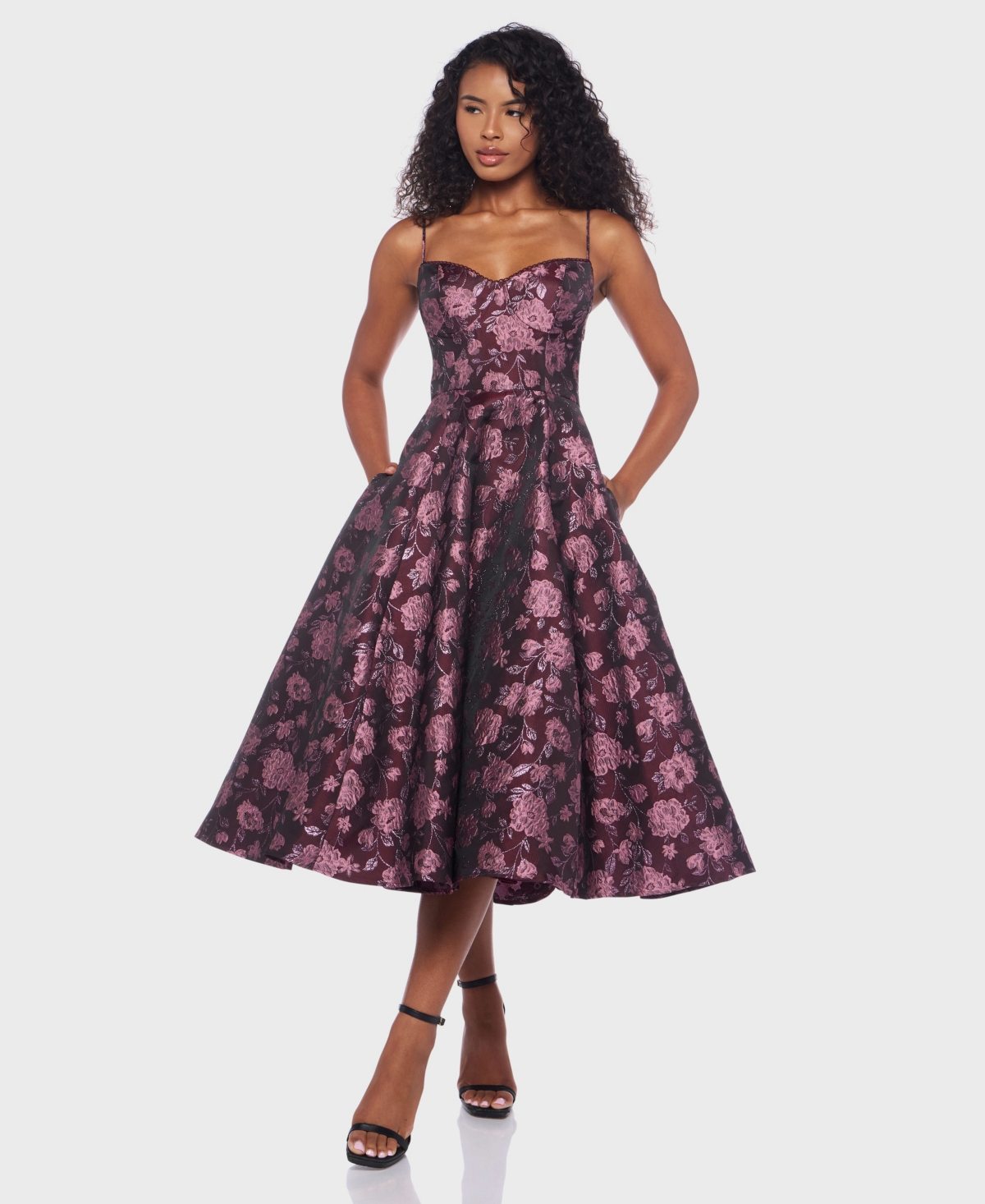 Click here for Alex & Sophia Juniors Jacquard Midi Dress - WINE/W... prices