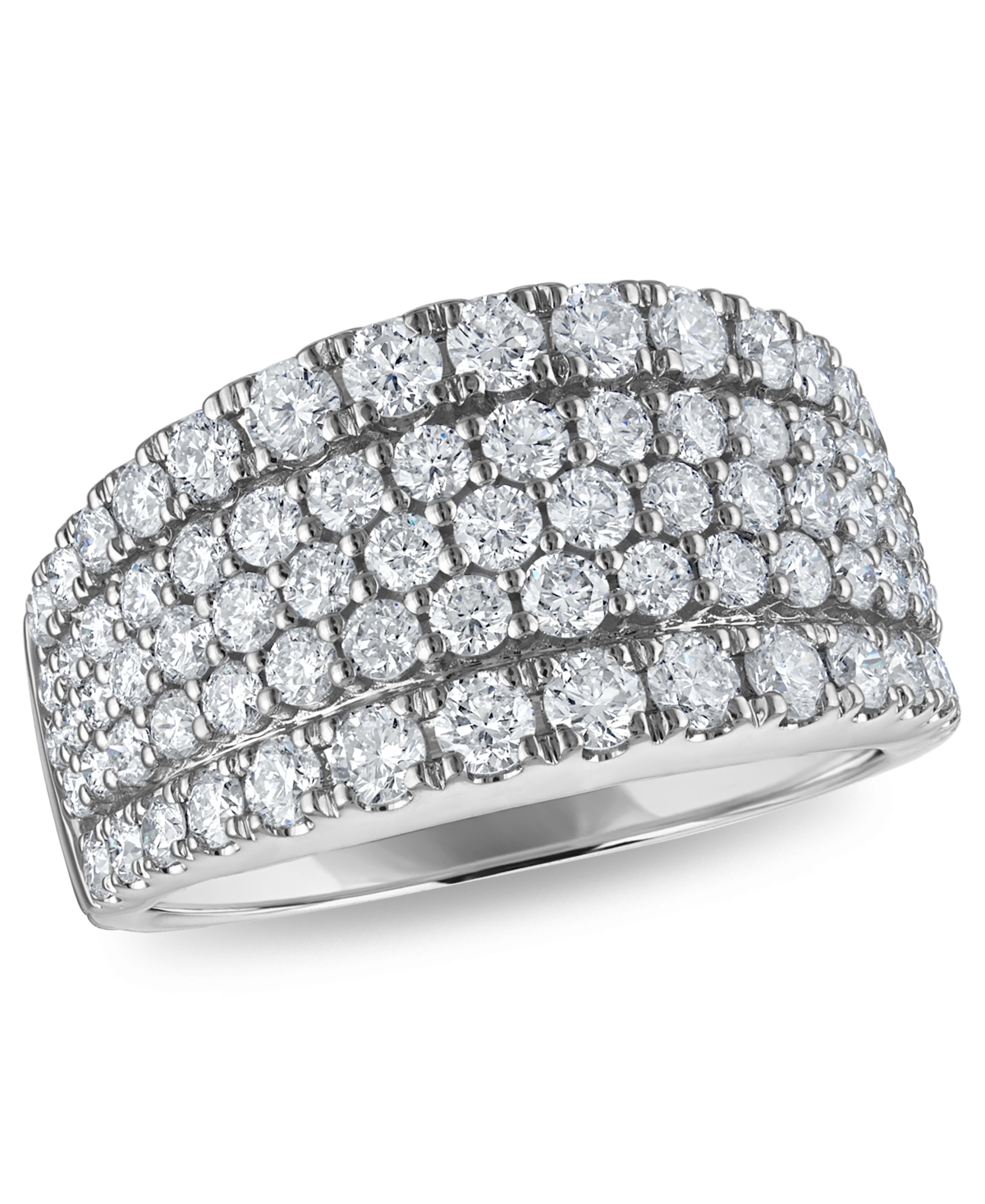 Click here for Diamond 5-Row Pave Band Ring (2 ct. t.w.) in 14k W... prices
