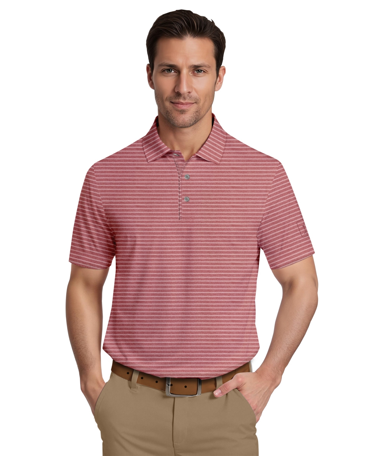 Click here for Pga Tour Mens Heathered Stripe Golf Polo Shirt - E... prices