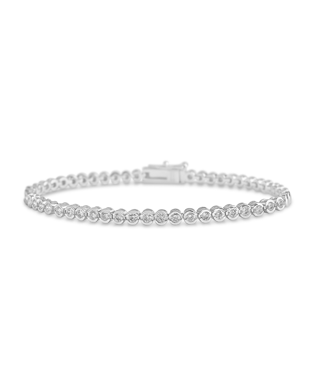 Click here for Sterling Forever Bezel Cubic Zirconia Tennis Brace... prices