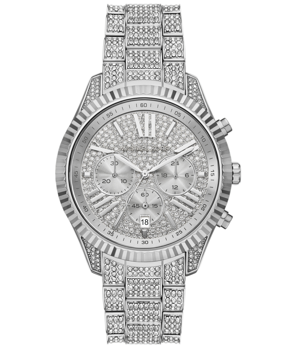 Click here for Michael Kors Womens Lexington Chronograph Silver-T... prices