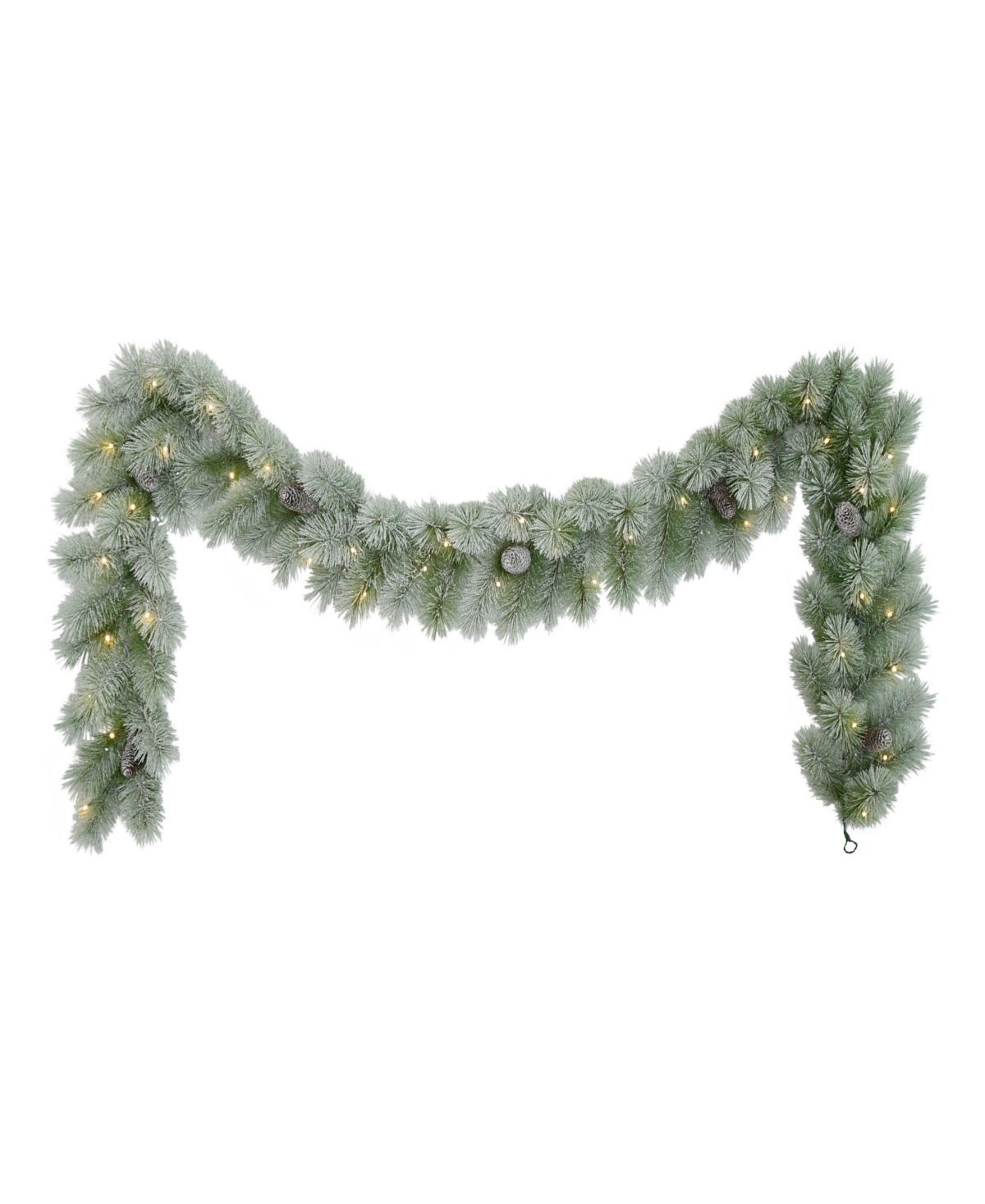 Click here for Puleo 9 x 10 Pre-Lit Flocked Garland - Green prices
