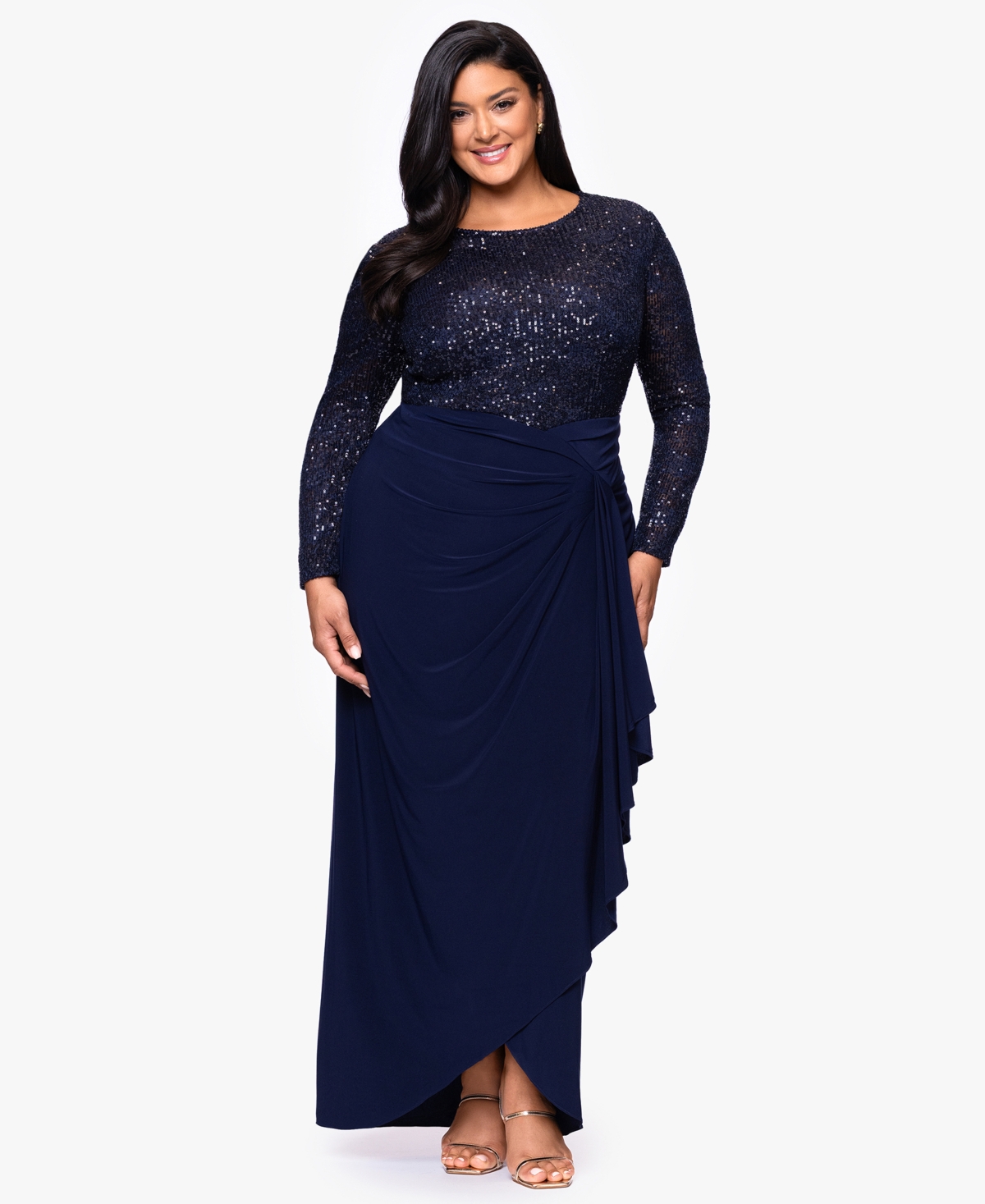 Click here for B&A By Betsy and Adam Plus Size Wrap Skirt Dress -... prices