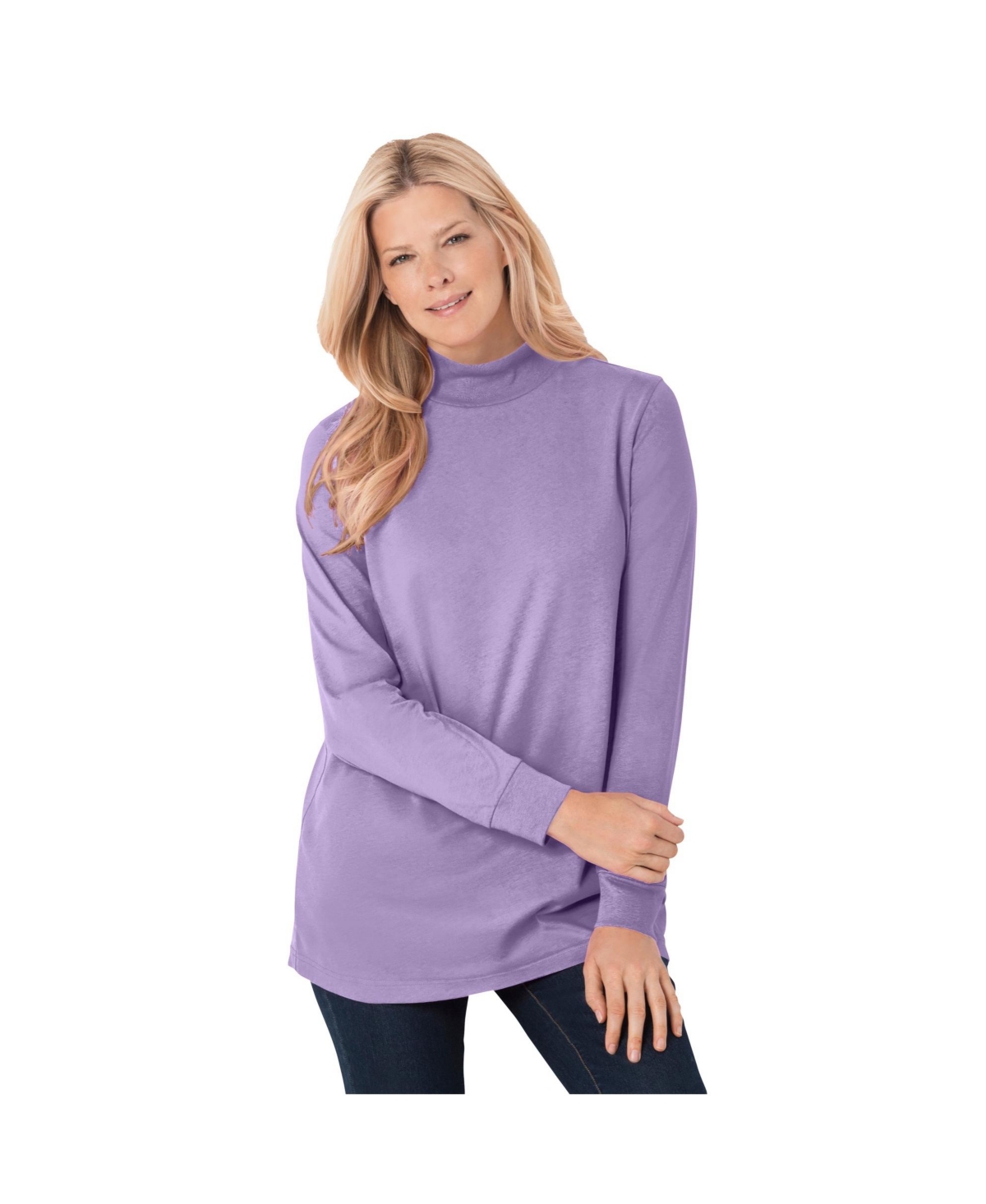 Click here for Woman Within Womens Plus Size Perfect Long-Sleeve... prices