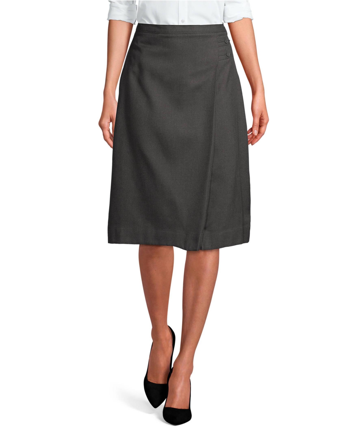 Click here for Lands End Womens Solid A-line Skirt Below The Knee... prices