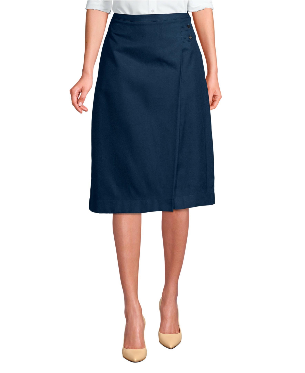 Click here for Lands End Womens Solid A-line Skirt Below The Knee... prices