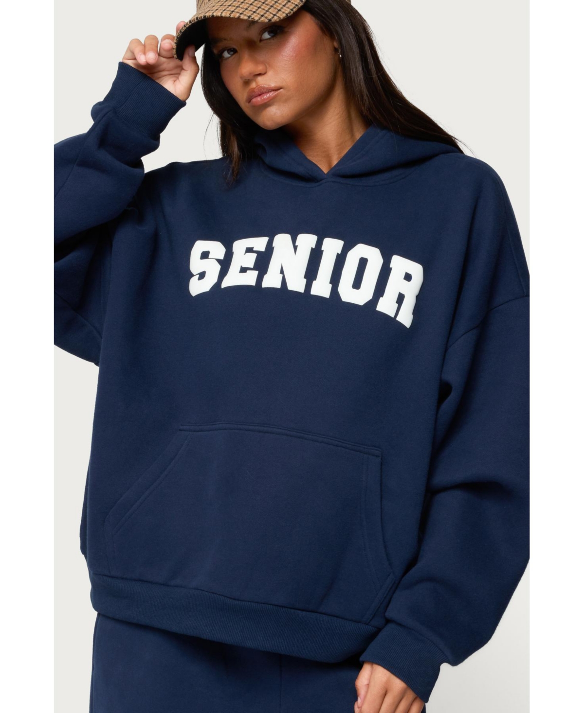 Click here for Edikted Womens Senior Girl Oversized Hoodie - Navy prices