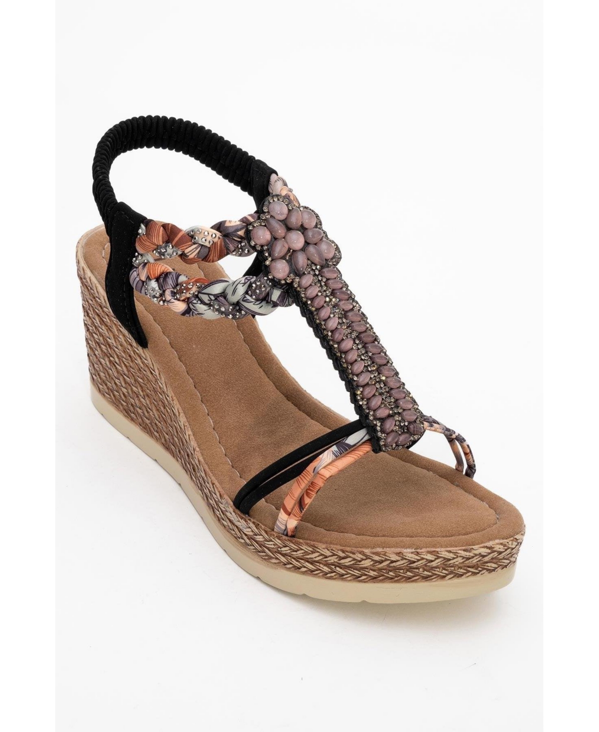 Click here for Sogno Rhinestone Espadrille Sandal (Women) - Black... prices