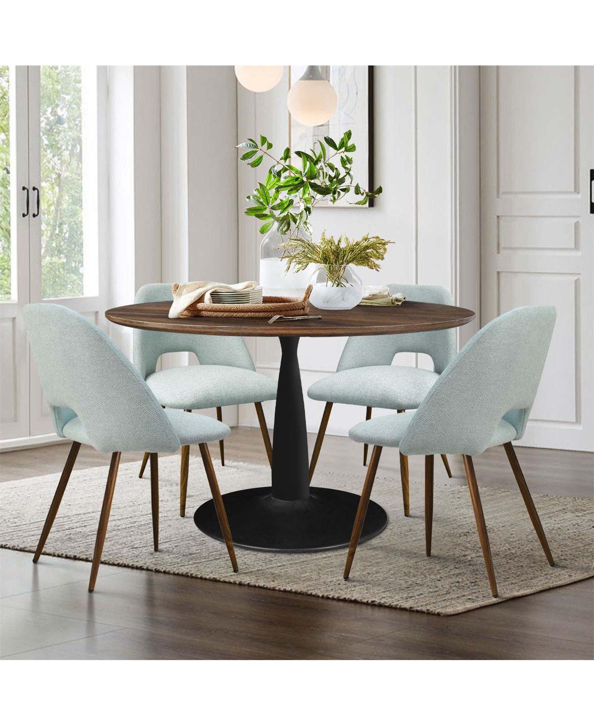 Click here for Maison Boucle 5-Piece Dining Set with 40 Inch Waln... prices