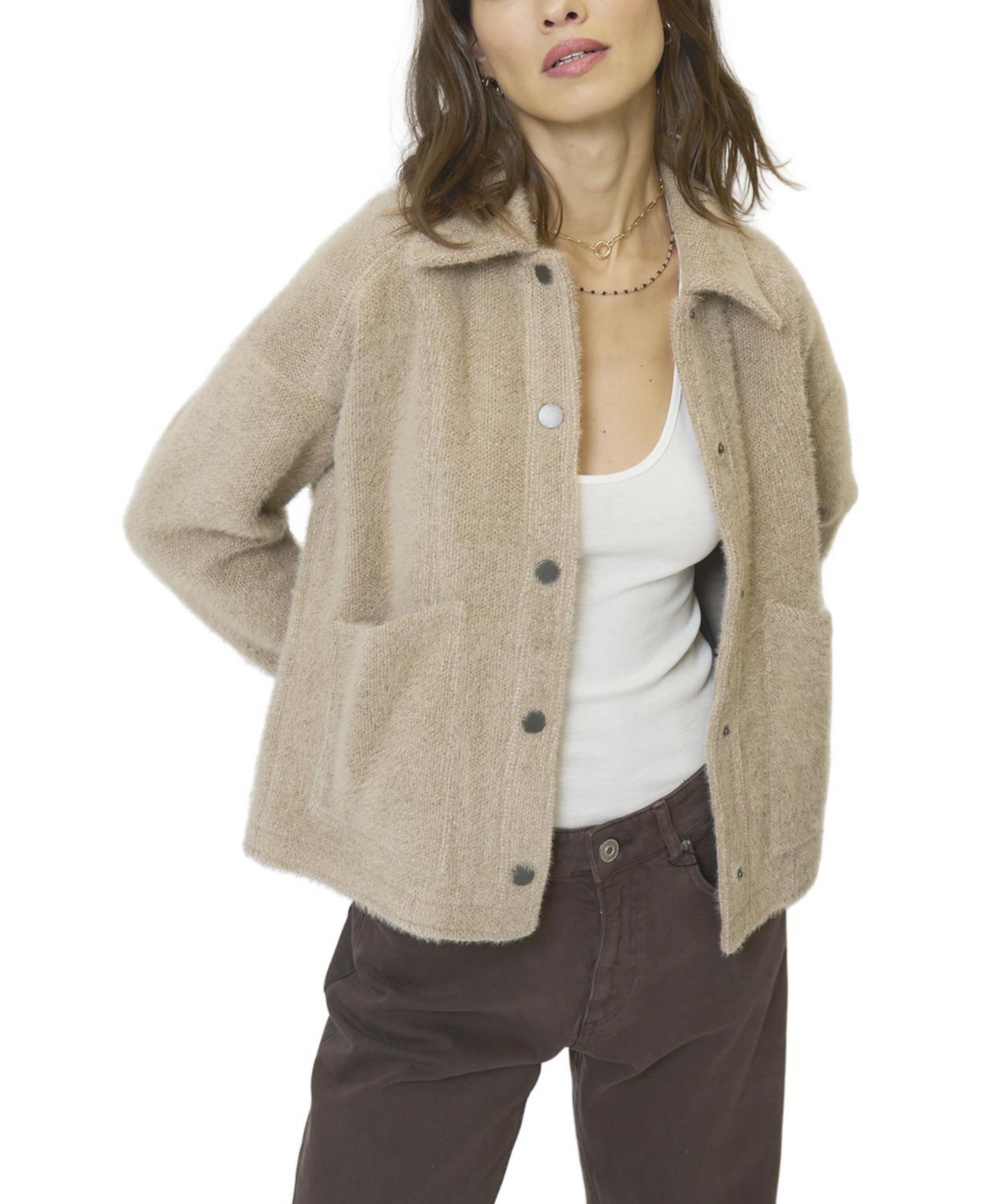 Click here for Central Park West Womens Billie Cropped Barn Jacke... prices