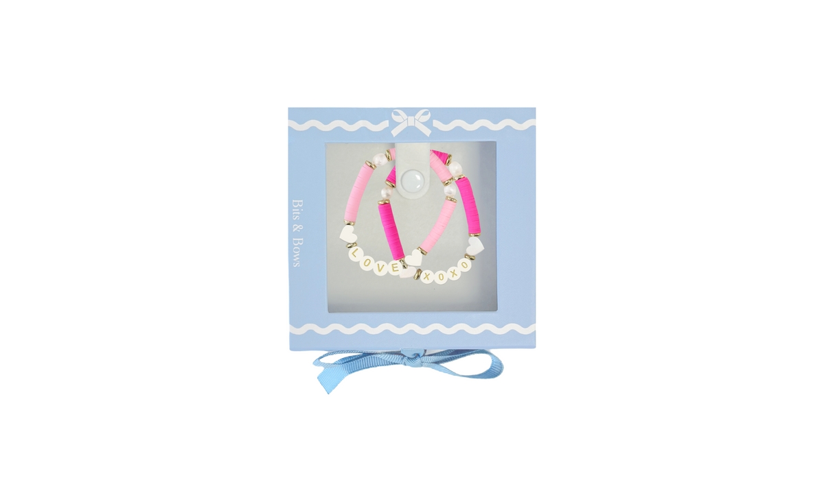 Click here for Bits & Bows Girls Love Bracelet Boxed Set - Pink/m... prices