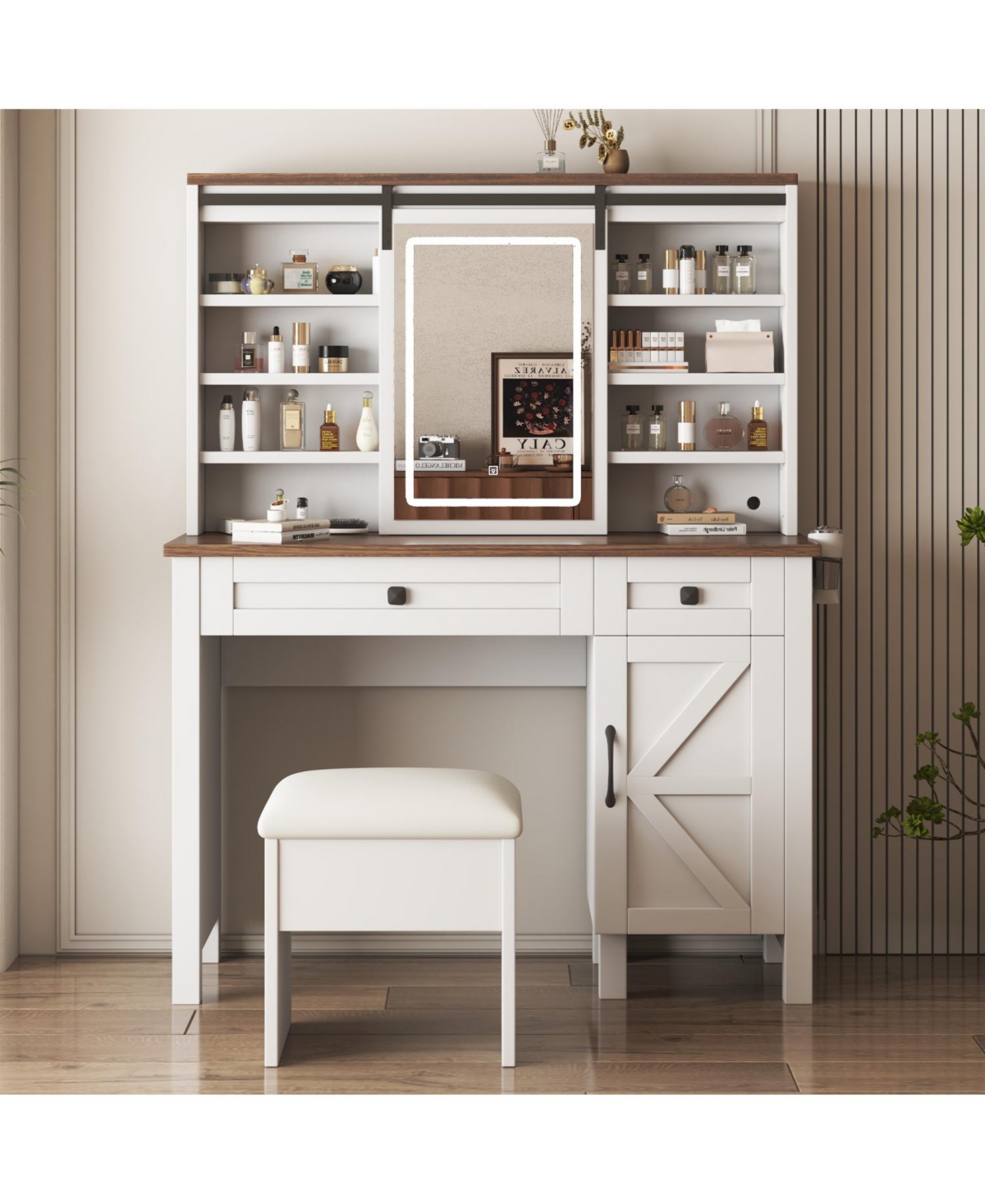 Click here for Streamdale Furniture Farmhouse Vanity Desk with Sl... prices