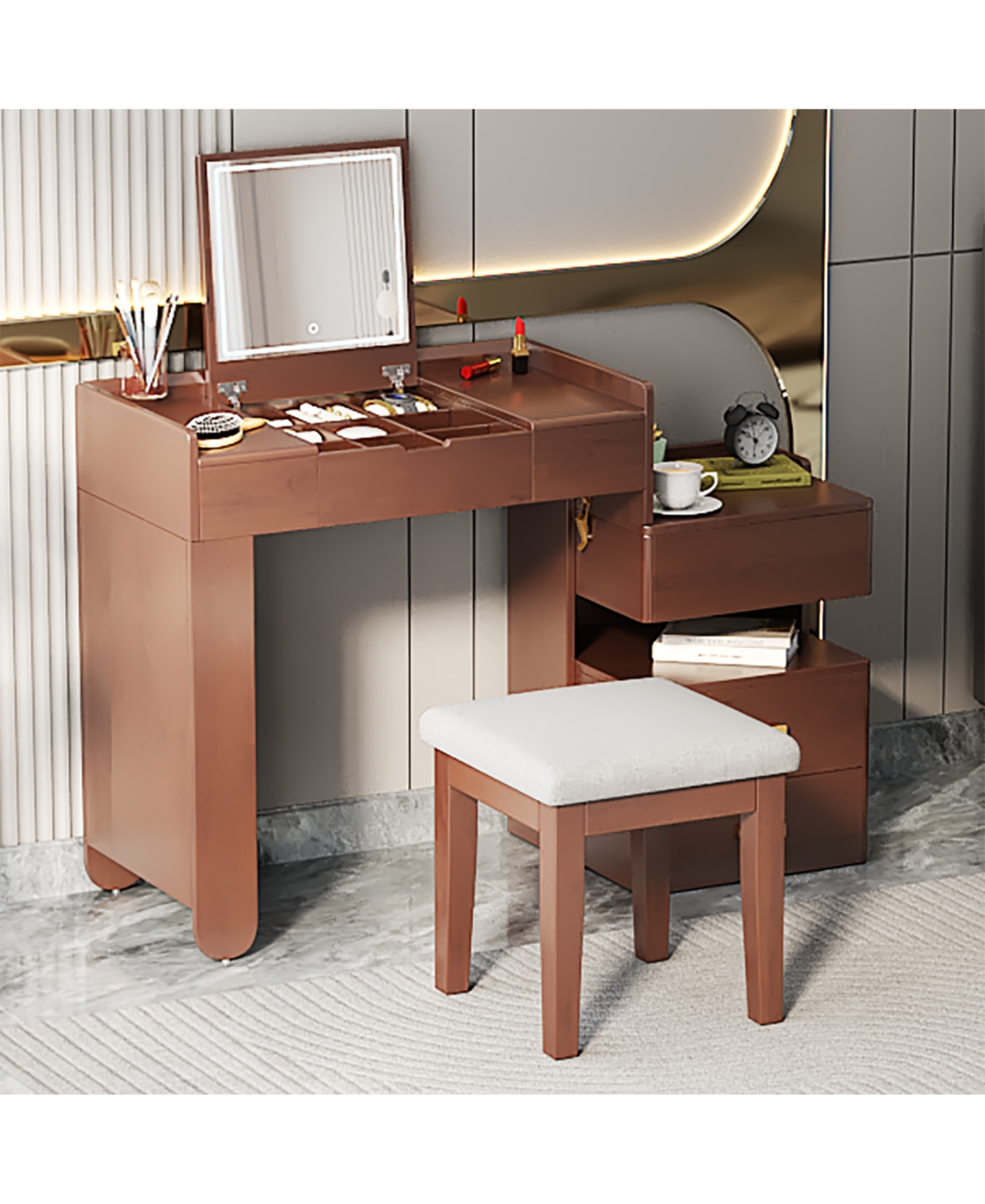 Click here for Streamdale Furniture3-in-1 Flip-Top Vanity Desk w/... prices