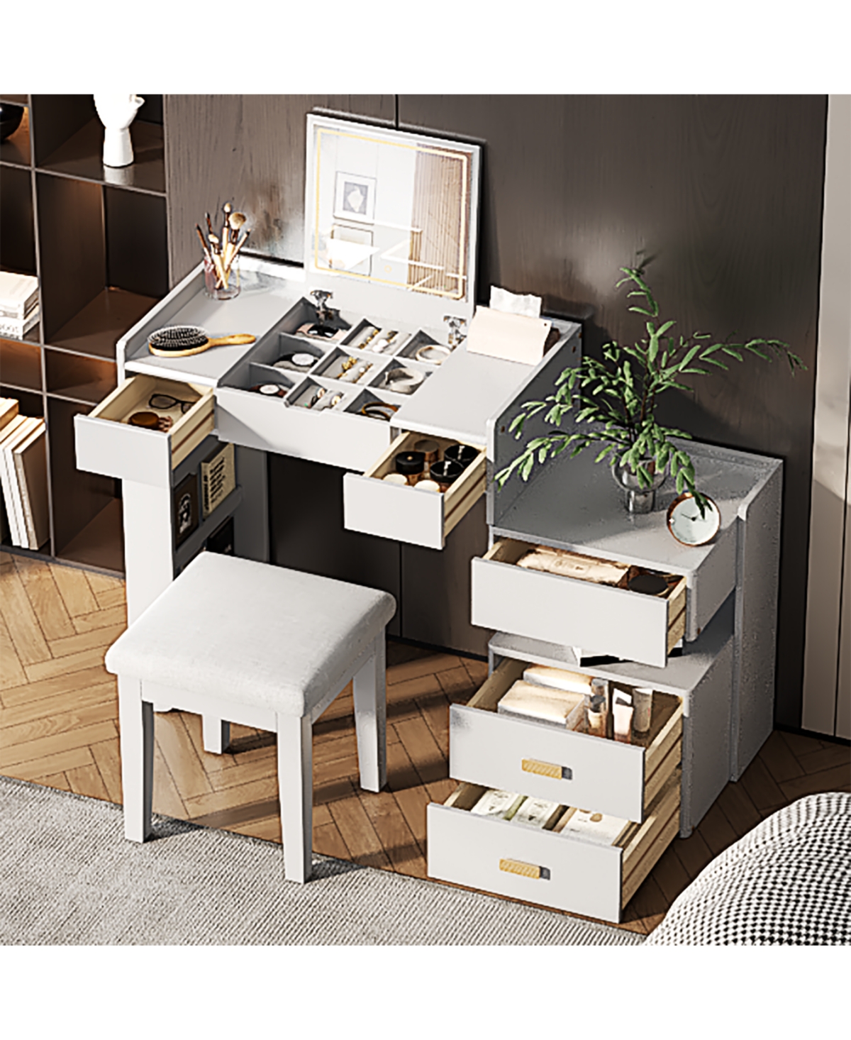 Click here for Streamdale Furniture 3-in-1 Vanity Desk- Flip-Top... prices