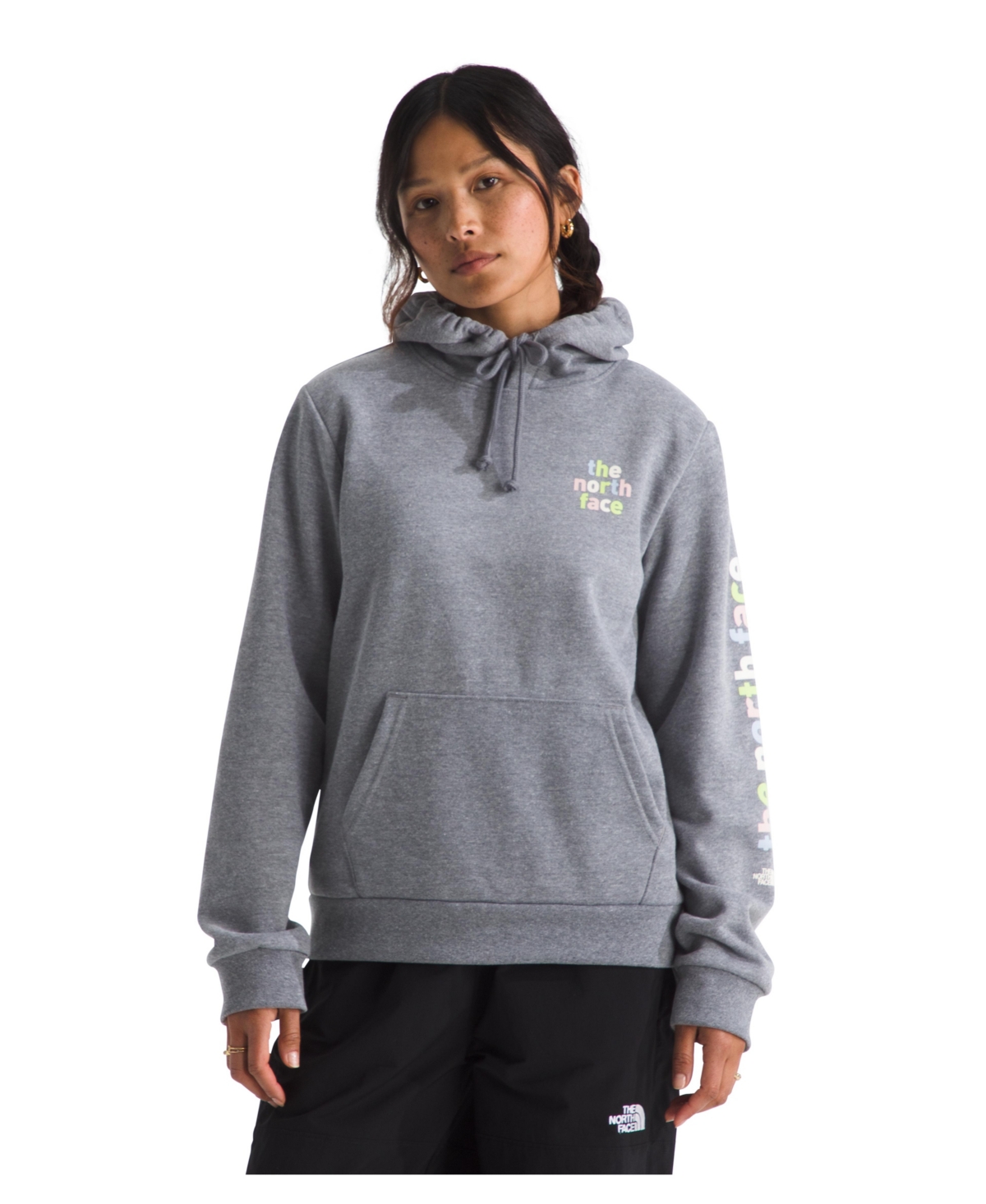 The North Face Womens Evolution Proud Logo Detail Hoodie - The North Face Mid Grey Heather