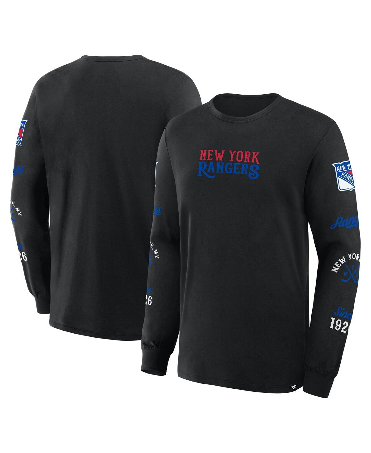Click here for Fanatics Mens Black New York Rangers Boxed In Lega... prices