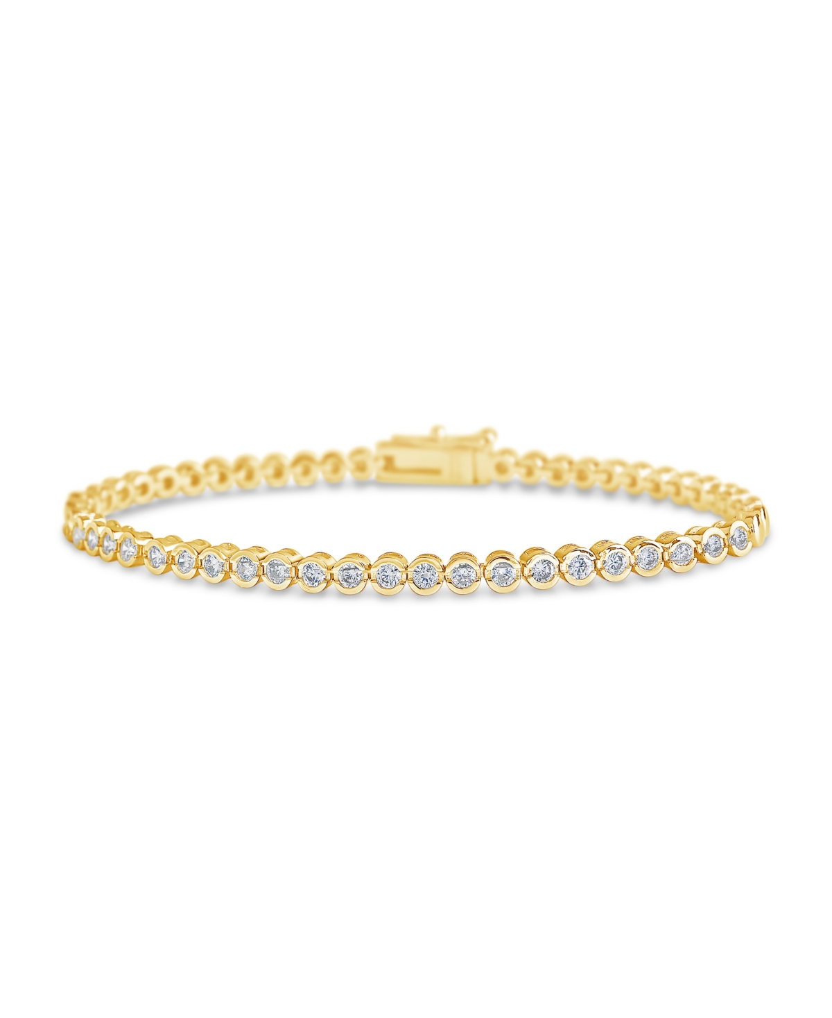 Click here for Sterling Forever Bezel Cubic Zirconia Tennis Brace... prices