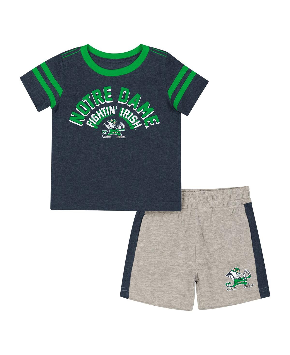 Click here for Colosseum Infant 2-Piece Heather Navy Notre Dame F... prices
