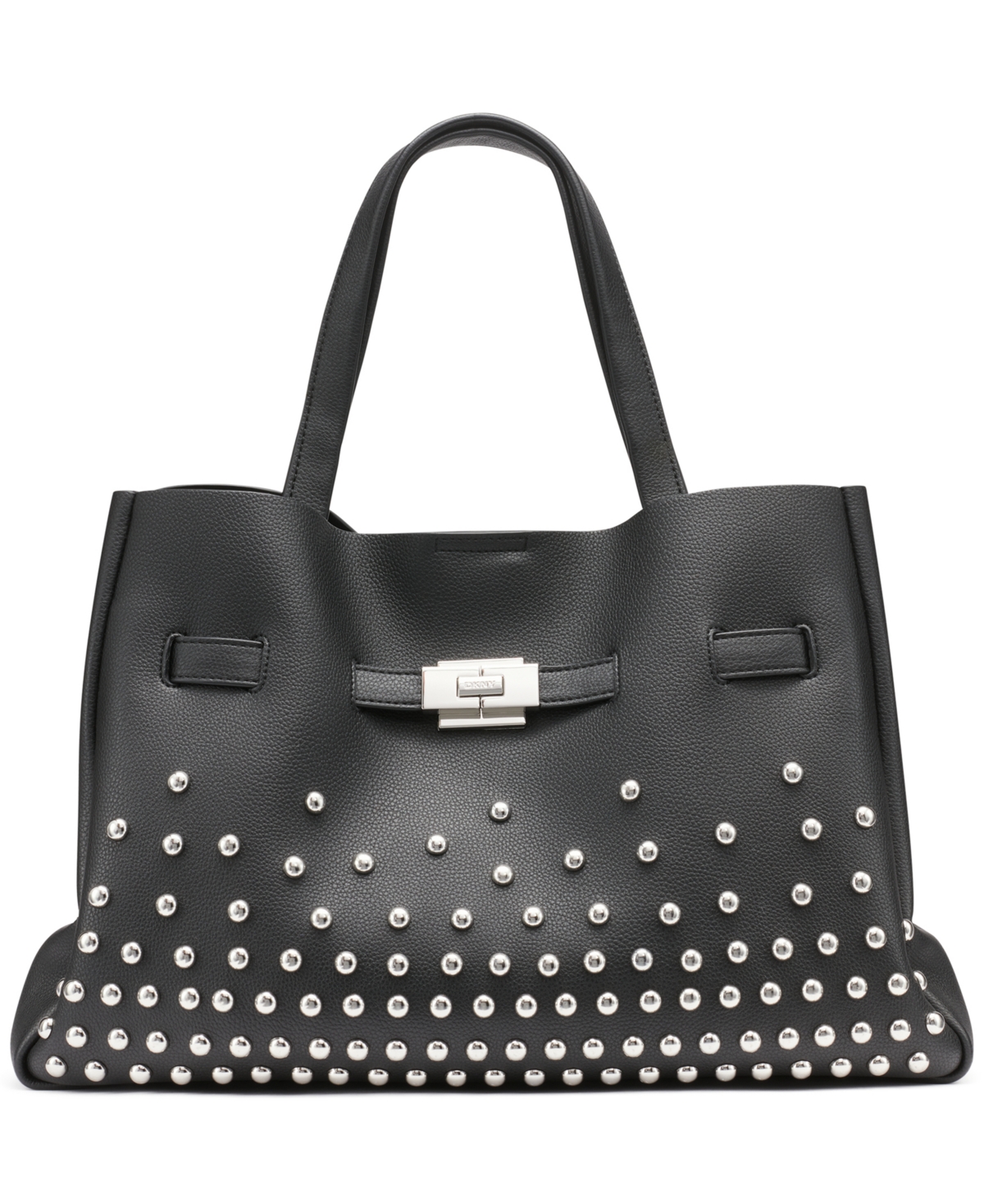 Click here for Dkny Womens Bryar Large Satchel Handbag - Black/si... prices