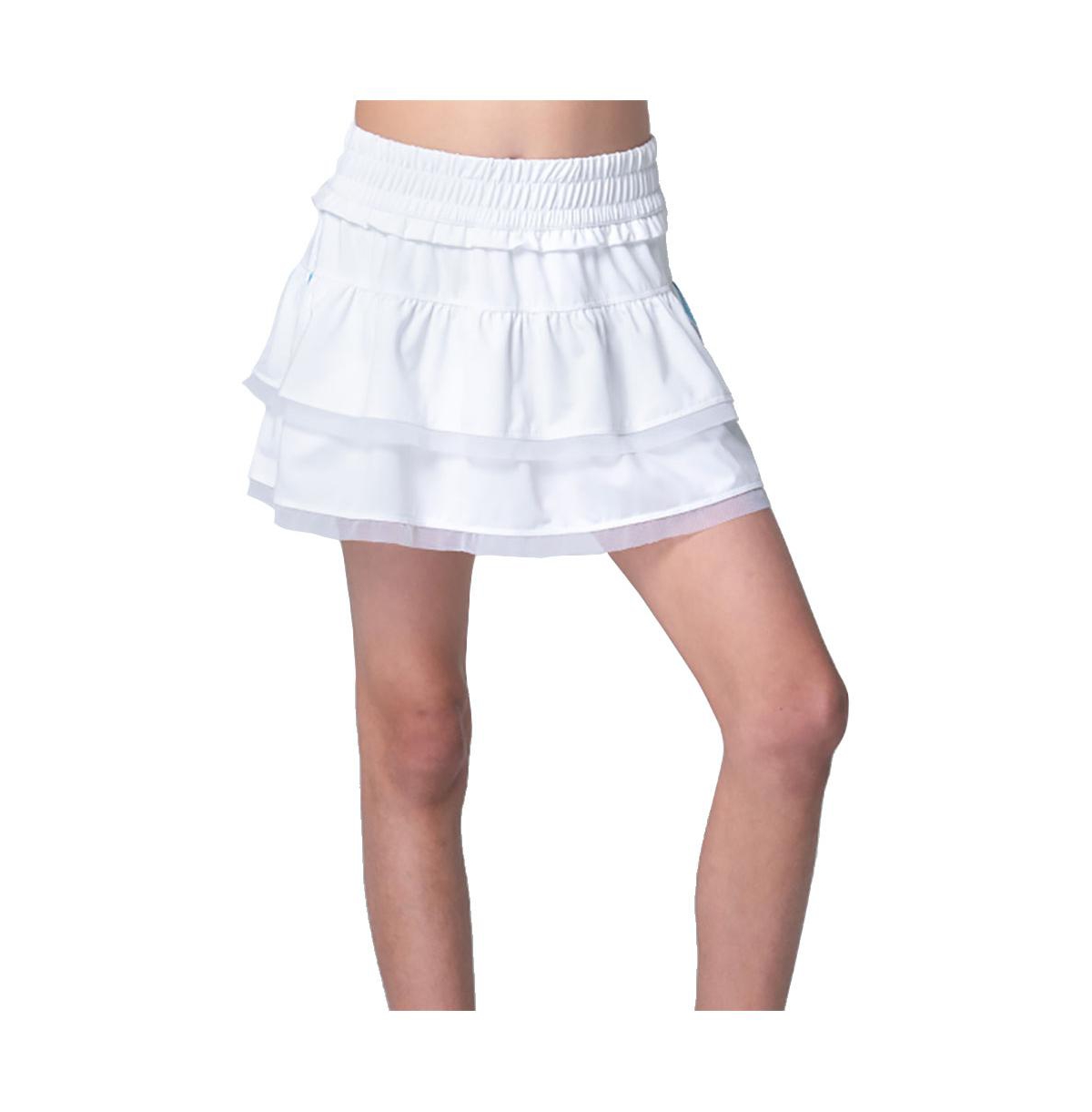 Click here for Lucky In Love Girls Linen Play Tennis Skirt - Whit... prices