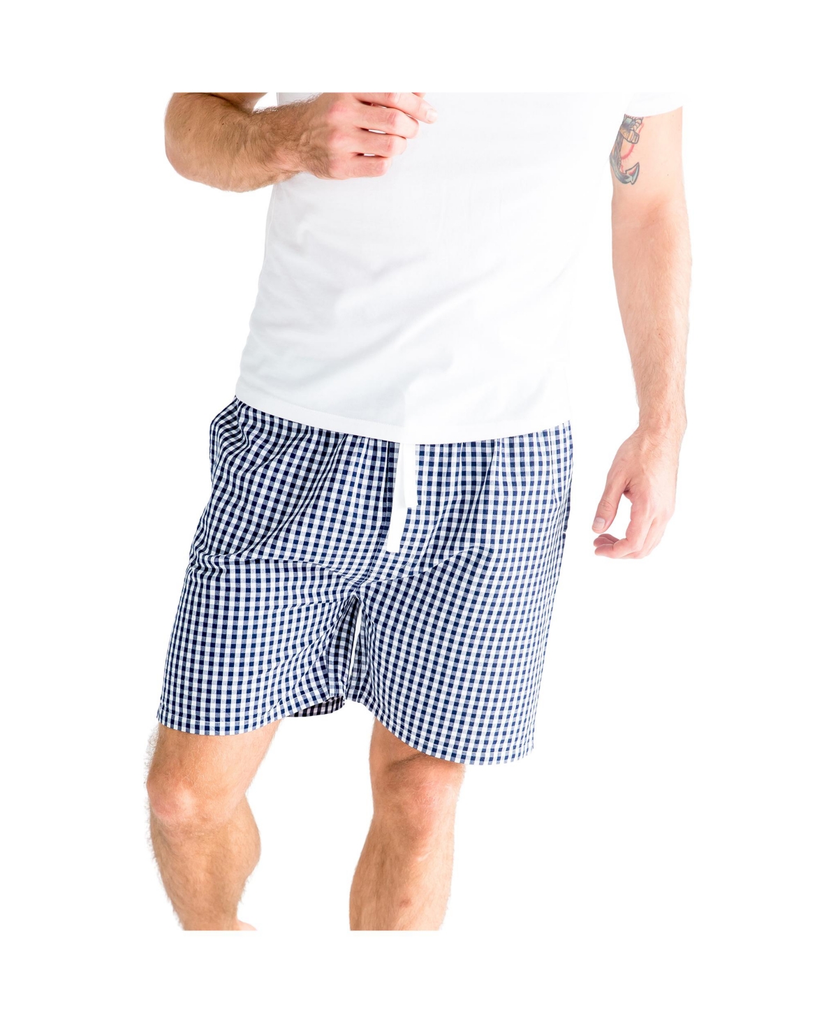 Click here for Sant and Abel Mens Hepburn Gingham Navy Sleep Shor... prices