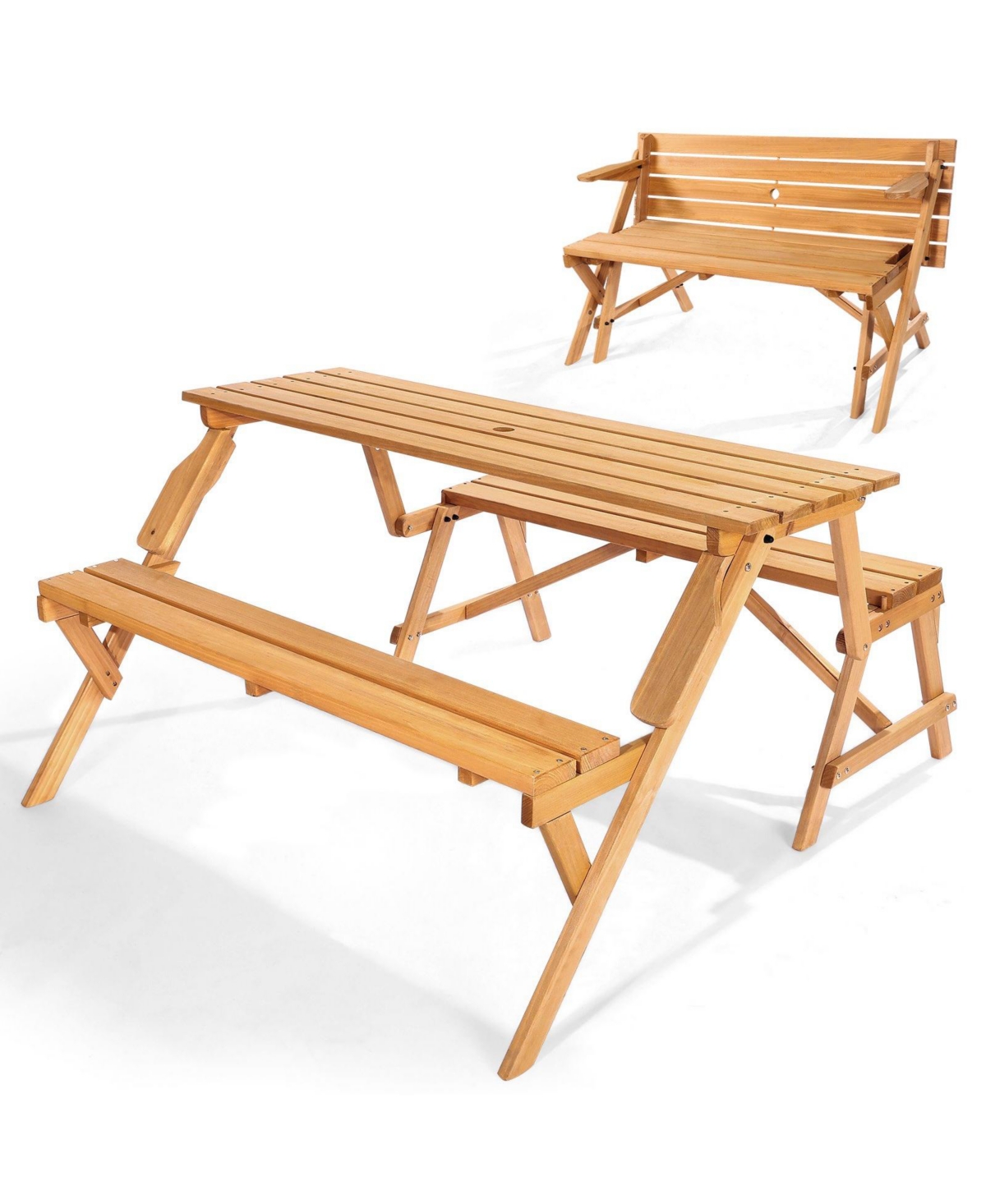 Click here for Slickblue 2-in-1 Transforming Wooden Picnic Table... prices